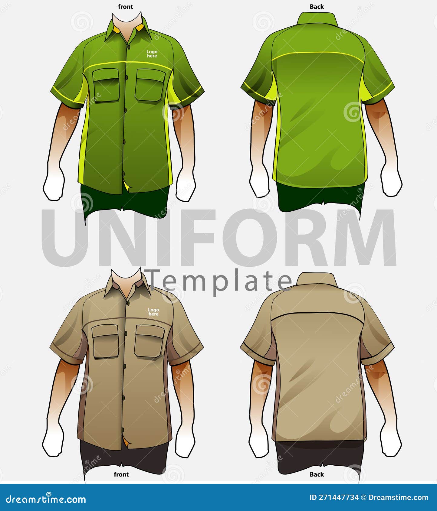Uniform template stock vector. Illustration of garments - 271447734