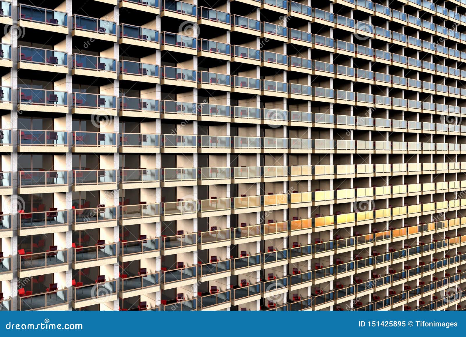Uniformed Looking Apartments in a Huge and Overcrowded Apartment ...