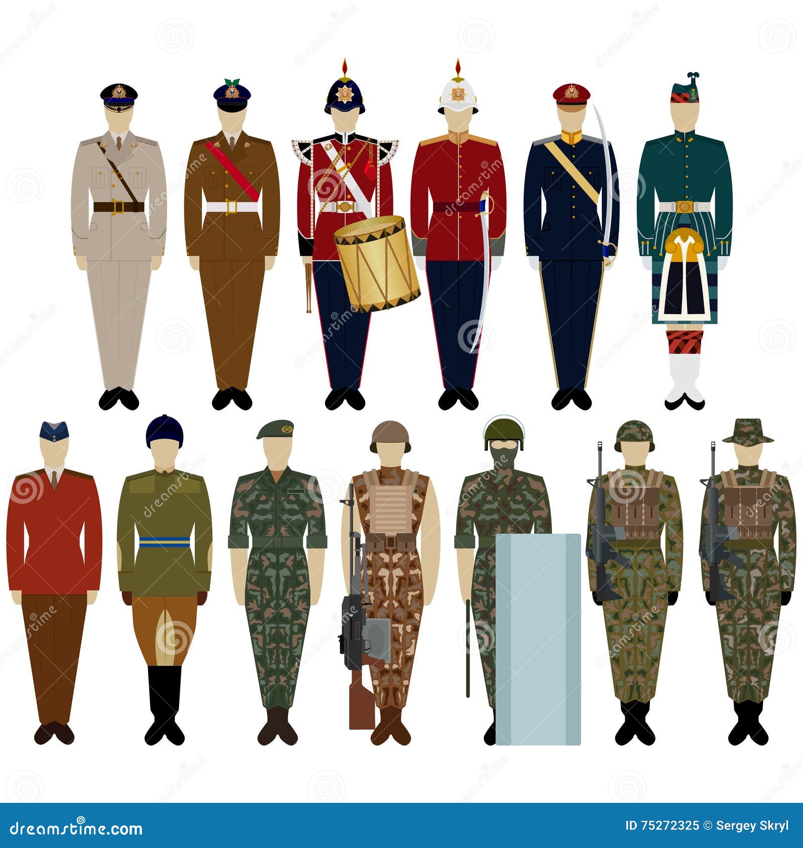 Uniformen Van Het Britse Leger Stock Illustratie - Illustration of ...