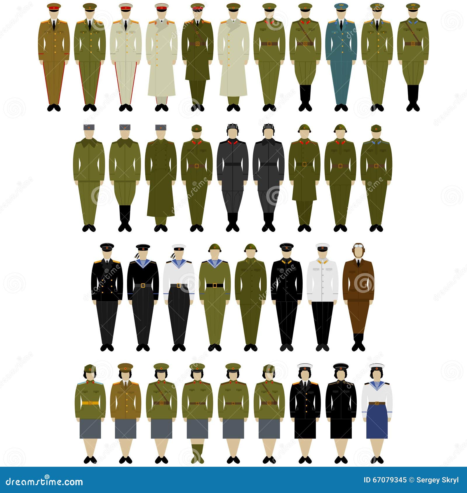 Uniformen Van Het Het Noorden Koreaanse Leger Vector Illustratie ...