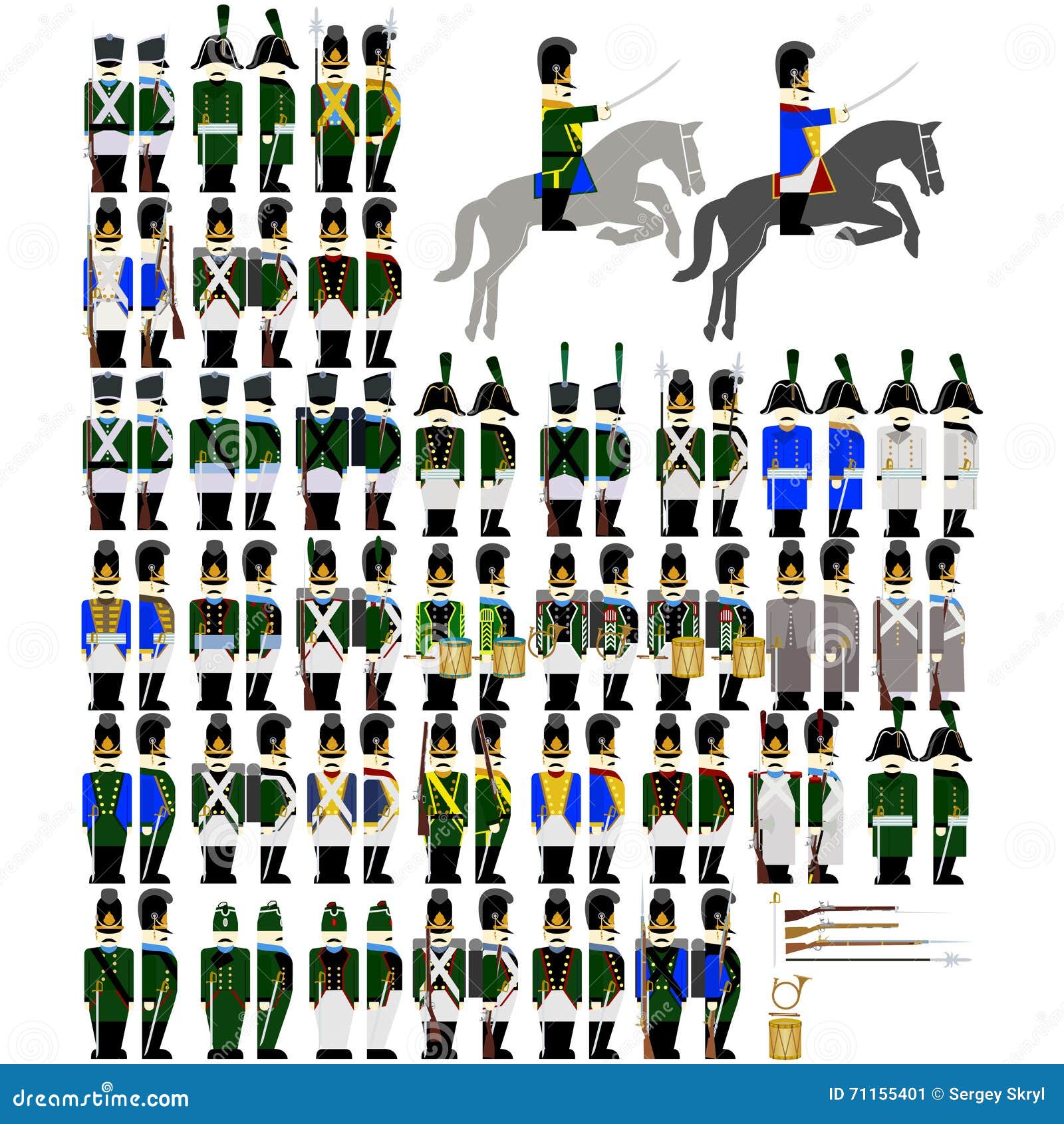 Uniformes Militares Do Exército De Baviera Em 1812 Ilustração do Vetor ...