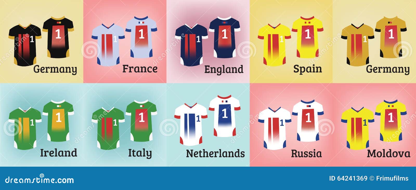 Uniformi Delle Squadre Di Calcio Messe Illustrazione Vettoriale ...