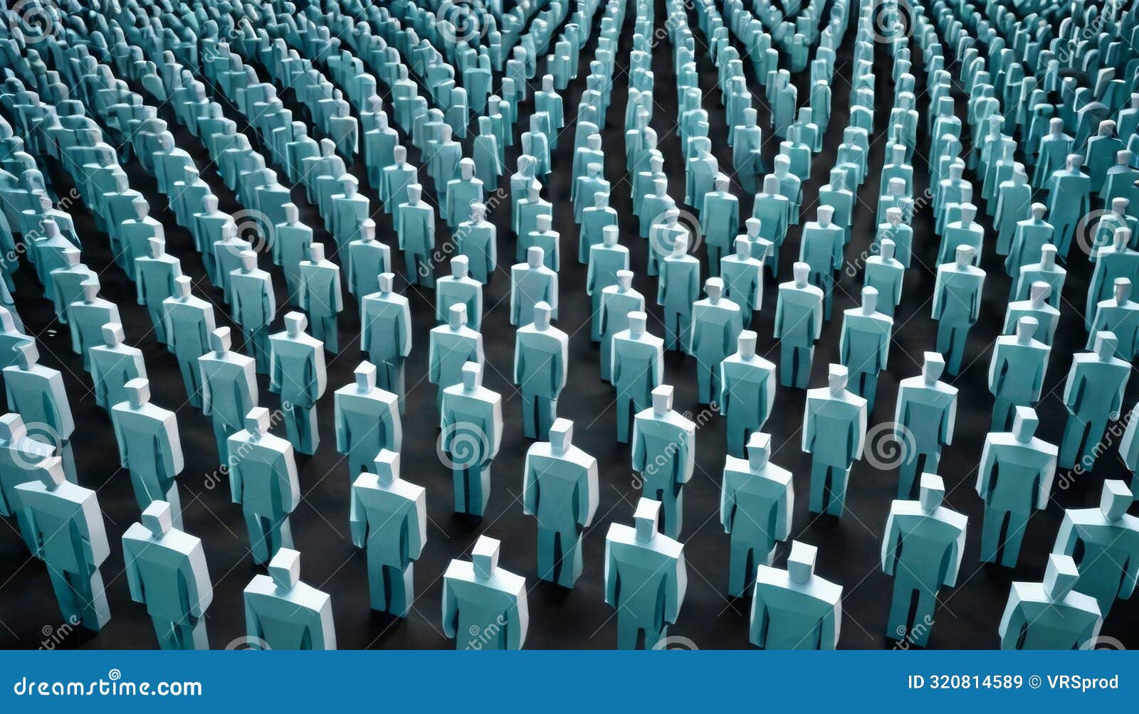 Uniformity of Abstract Human Figures in a Crowd Stock Image - Image of ...