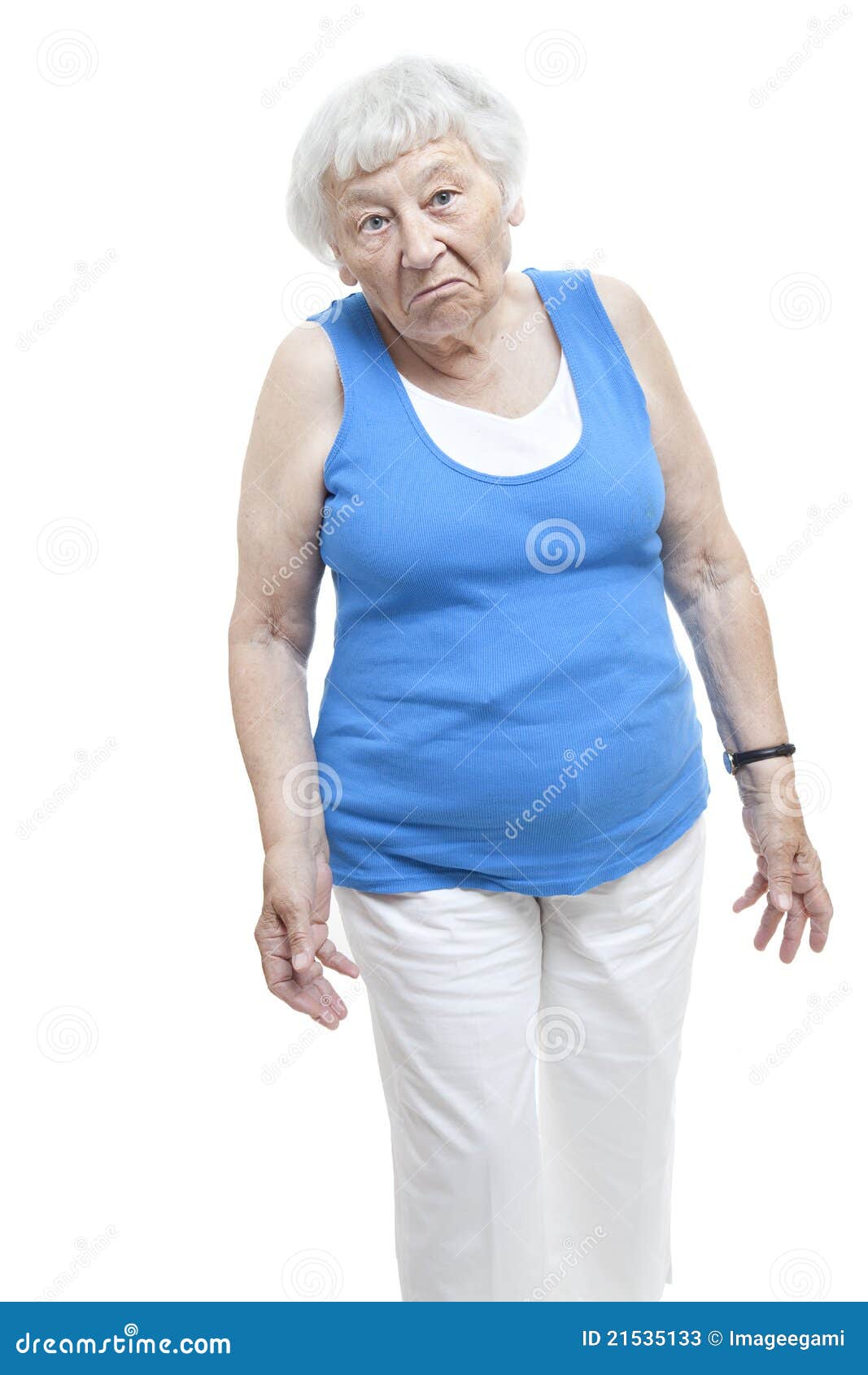 Unimpressed senior woman stock image. Image of ambivalent - 21535133