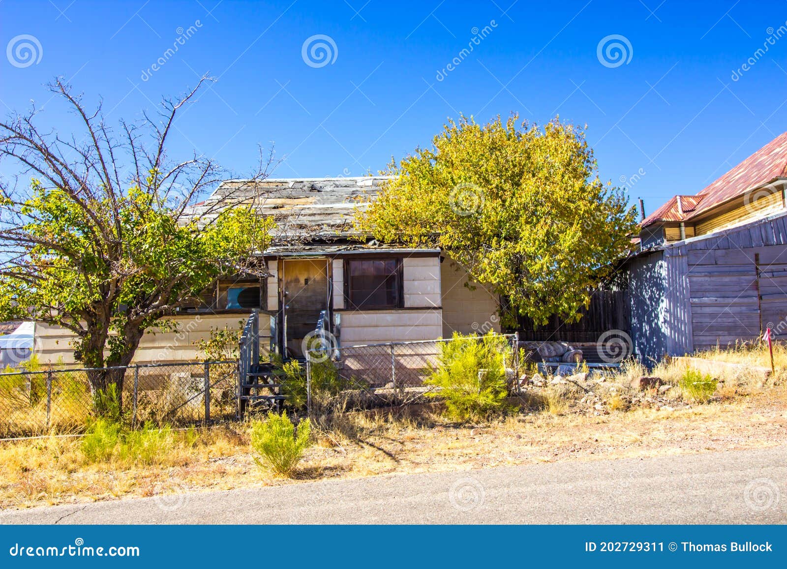 Uninhabitable One Story Home In Complete Disrepair Royalty-Free Stock ...