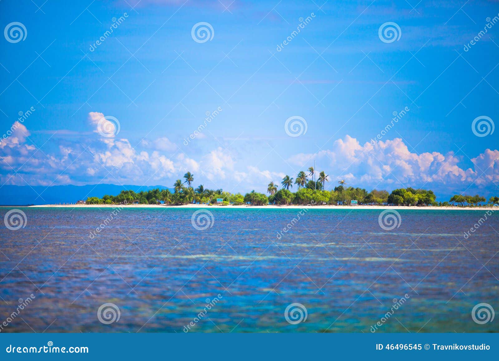 Uninhabited Tropical Island in the Open Ocean in Stock Image - Image of ...