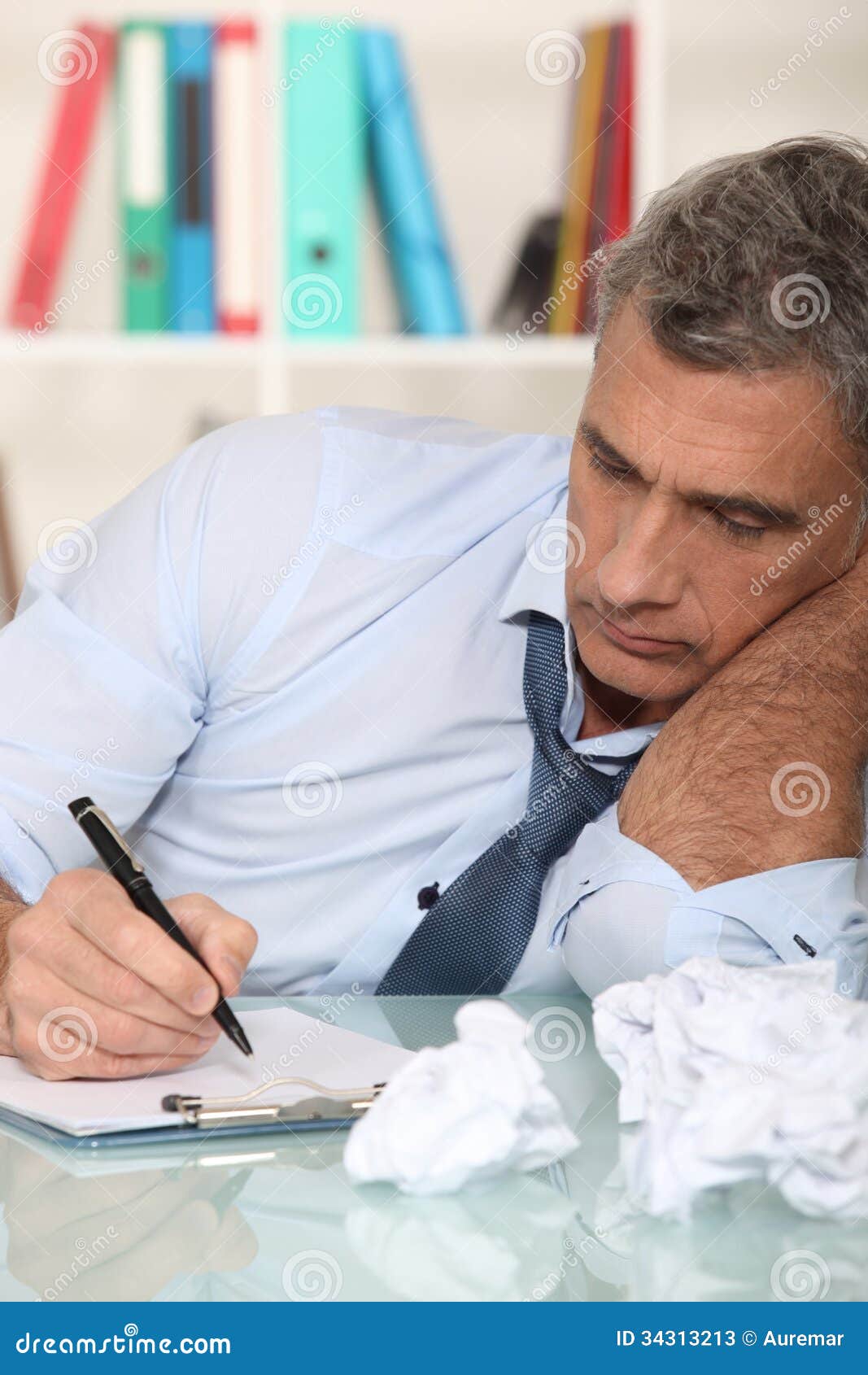 Uninspired writer stock image. Image of library, fitness - 34313213