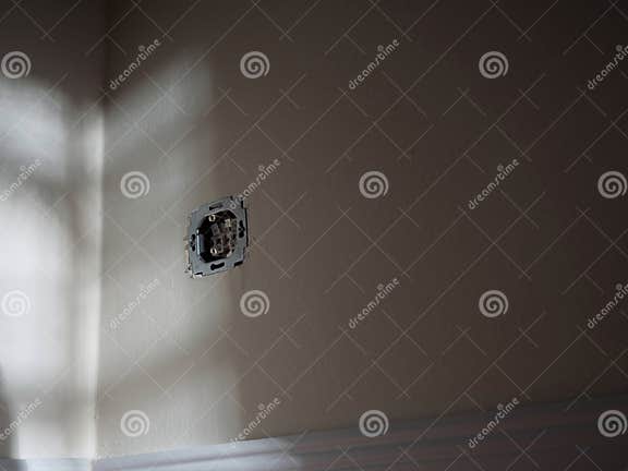 Uninstalled Wall Socket with Exposed Wiring Stock Image - Image of ...