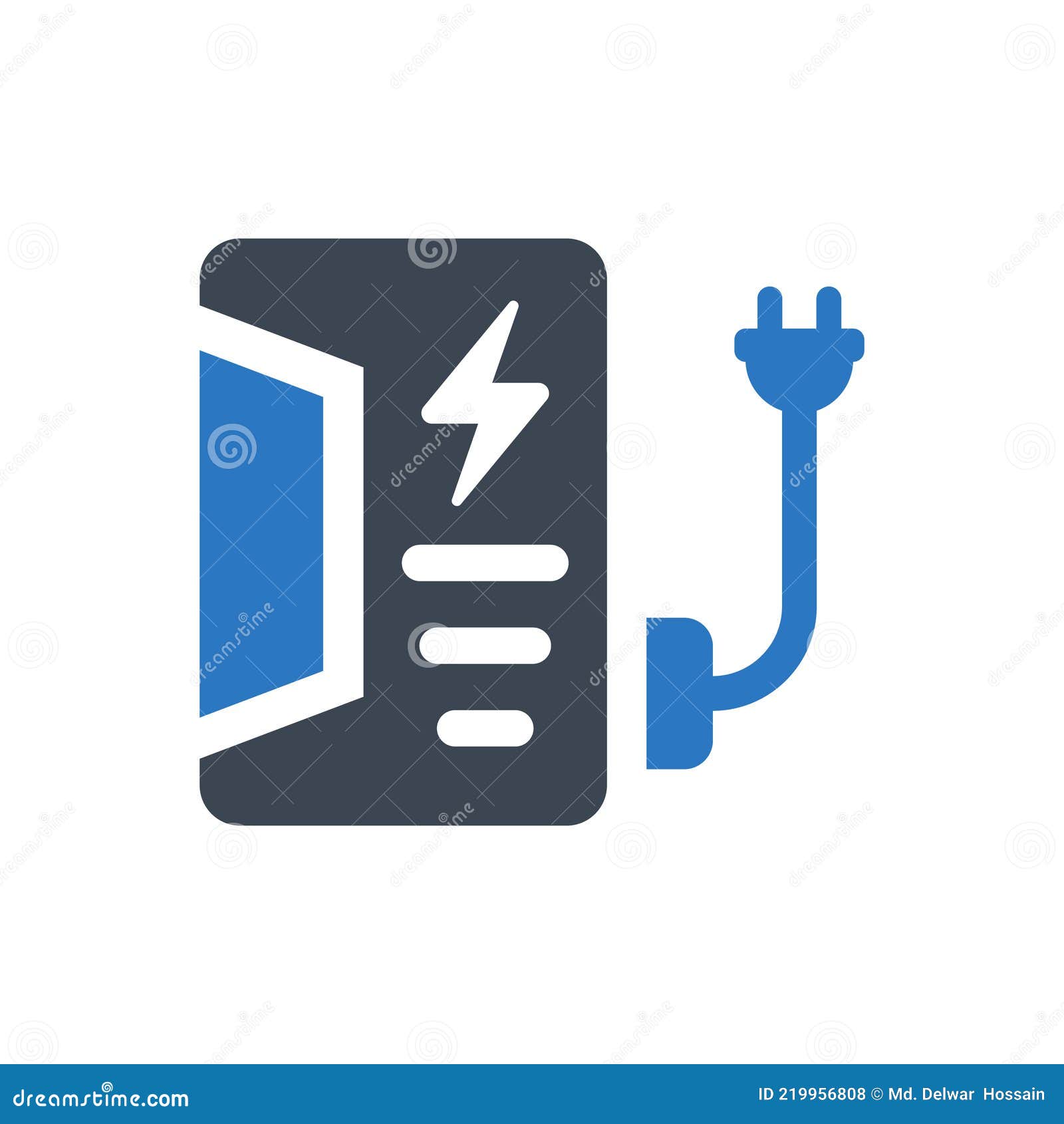 UPS Icon, Uninterruptible Power Supply, Flat Art Cartoon Vector ...