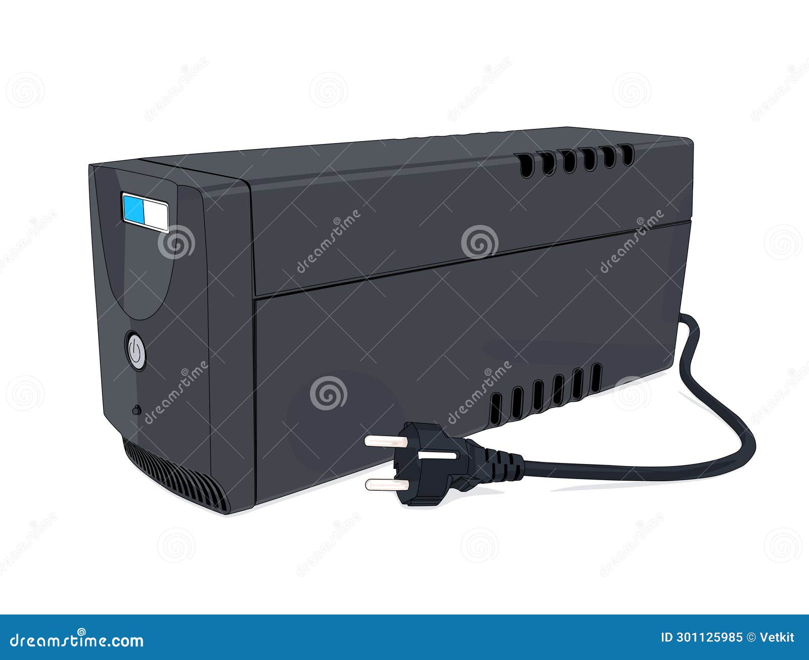 Uninterruptible Power Supply UPS With Green Checkmark Isolated On White ...