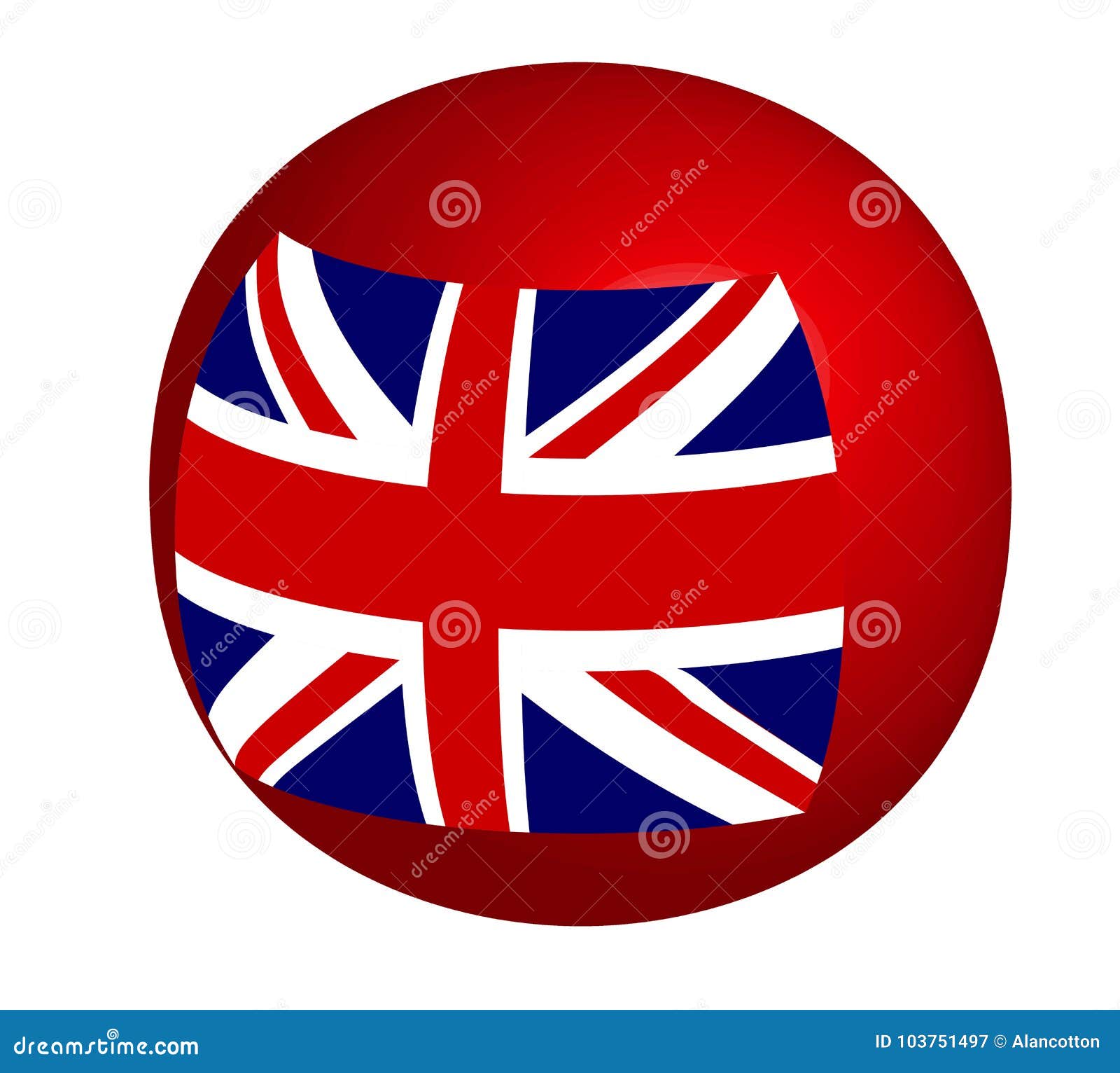 Union Flag Isolated Sphere stock vector. Illustration of empire - 103751497