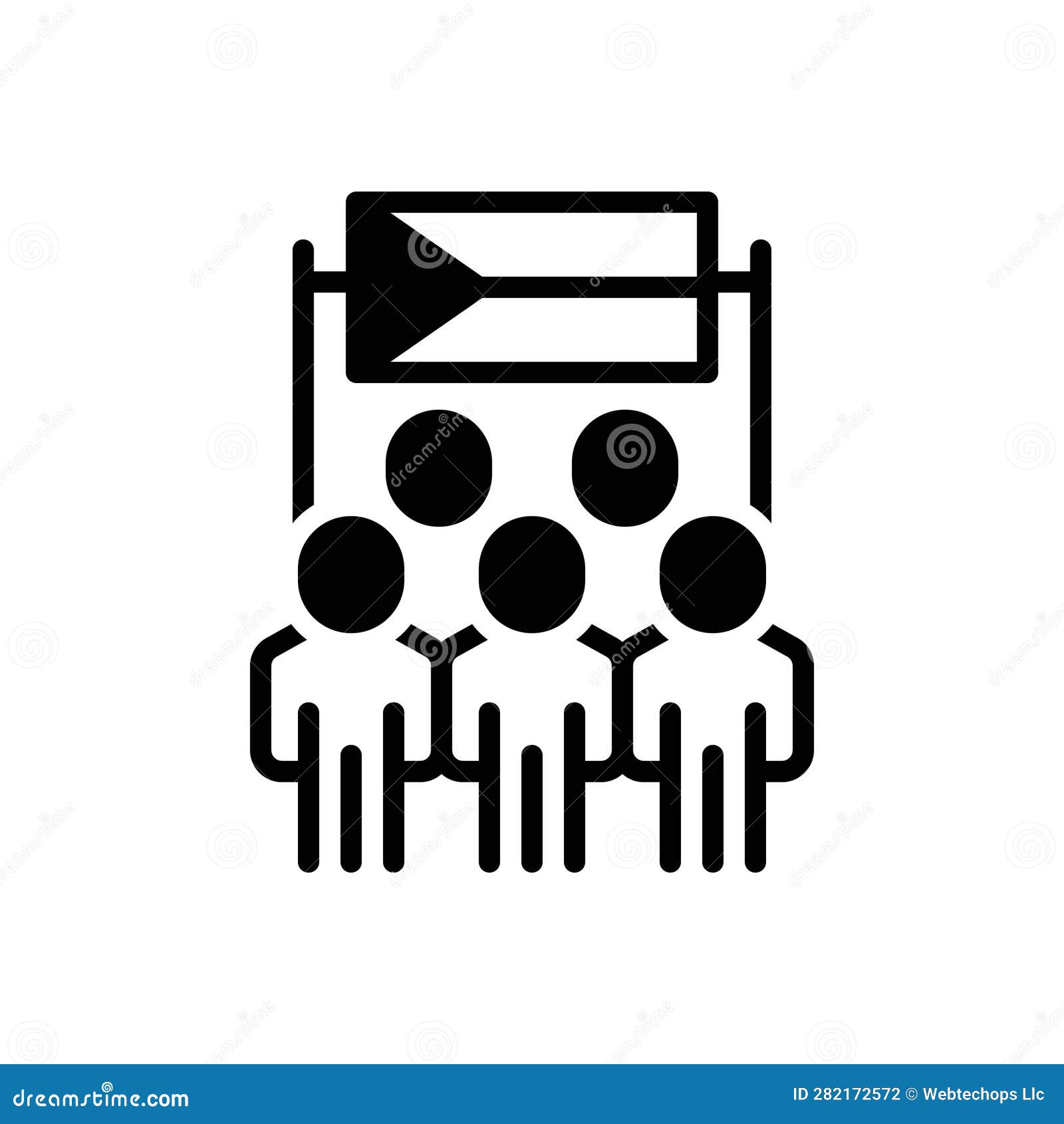 Black Solid Icon for Union, Organization and Message Stock Illustration ...