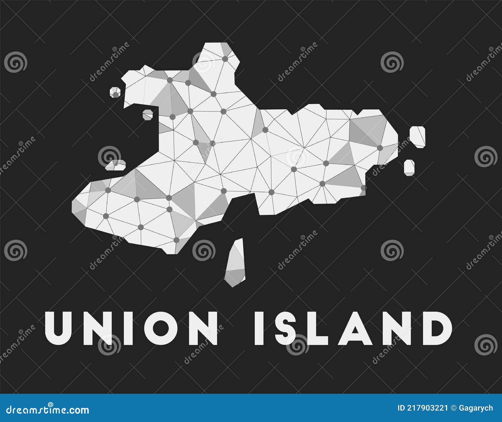 Union Island - Communication Network Map of. Stock Vector ...