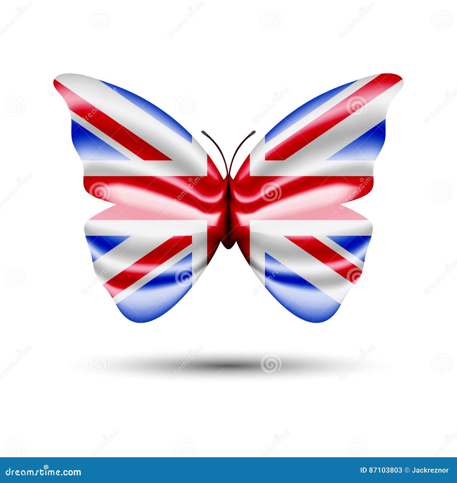 Union jack flag butterfly stock vector. Illustration of wings - 87103803