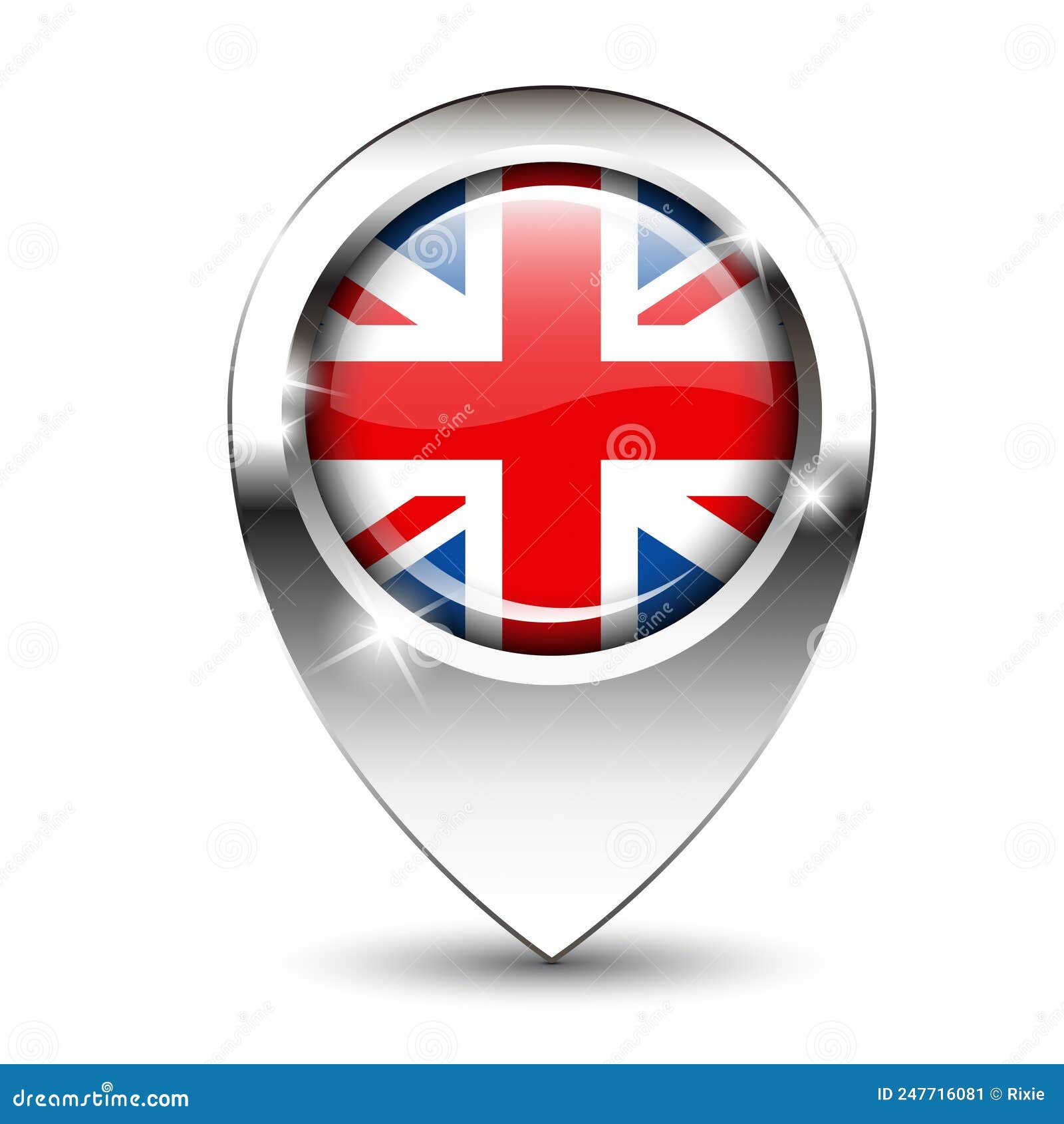 Union Jack map pin stock vector. Illustration of great - 247716081