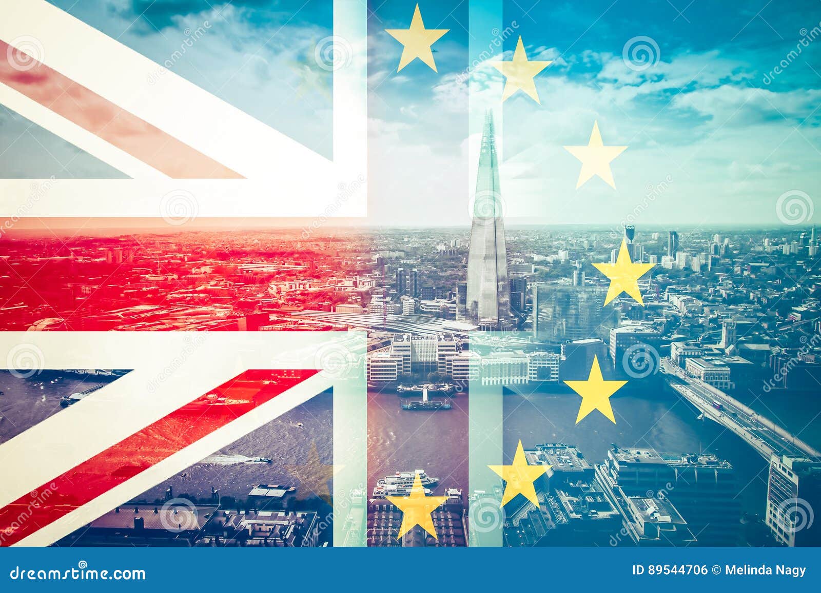 Union Jack Flag and Iconic London Landmarks Editorial Photo - Image of ...