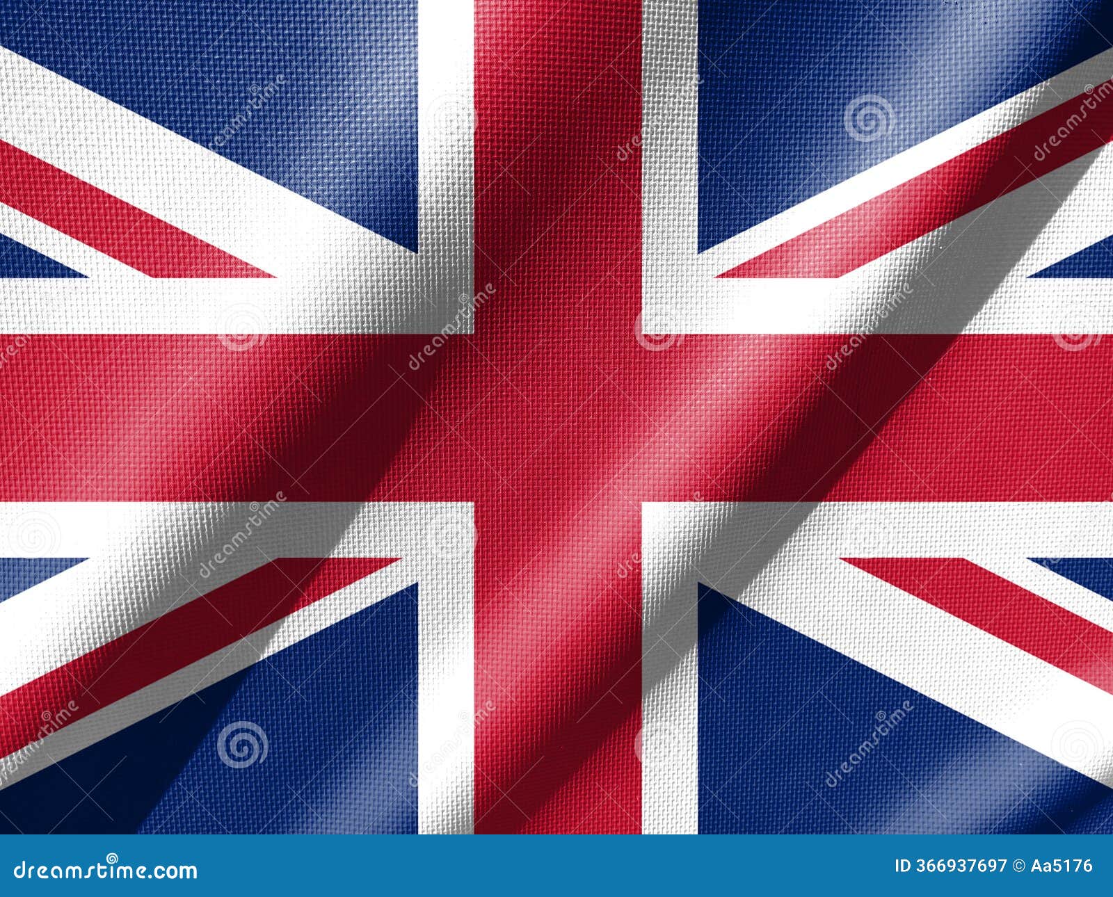 The Union Jack Flag Is Made From Fabric Patterns. Concept Map Depicting ...