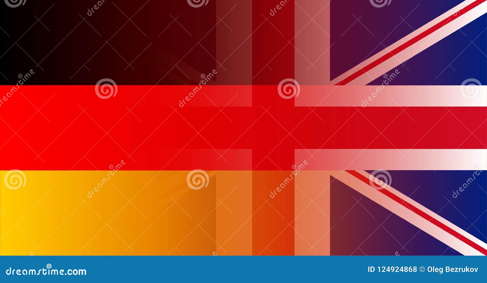 Union Jack and Germany Flag in Gradient Superimposition. Vector Stock ...