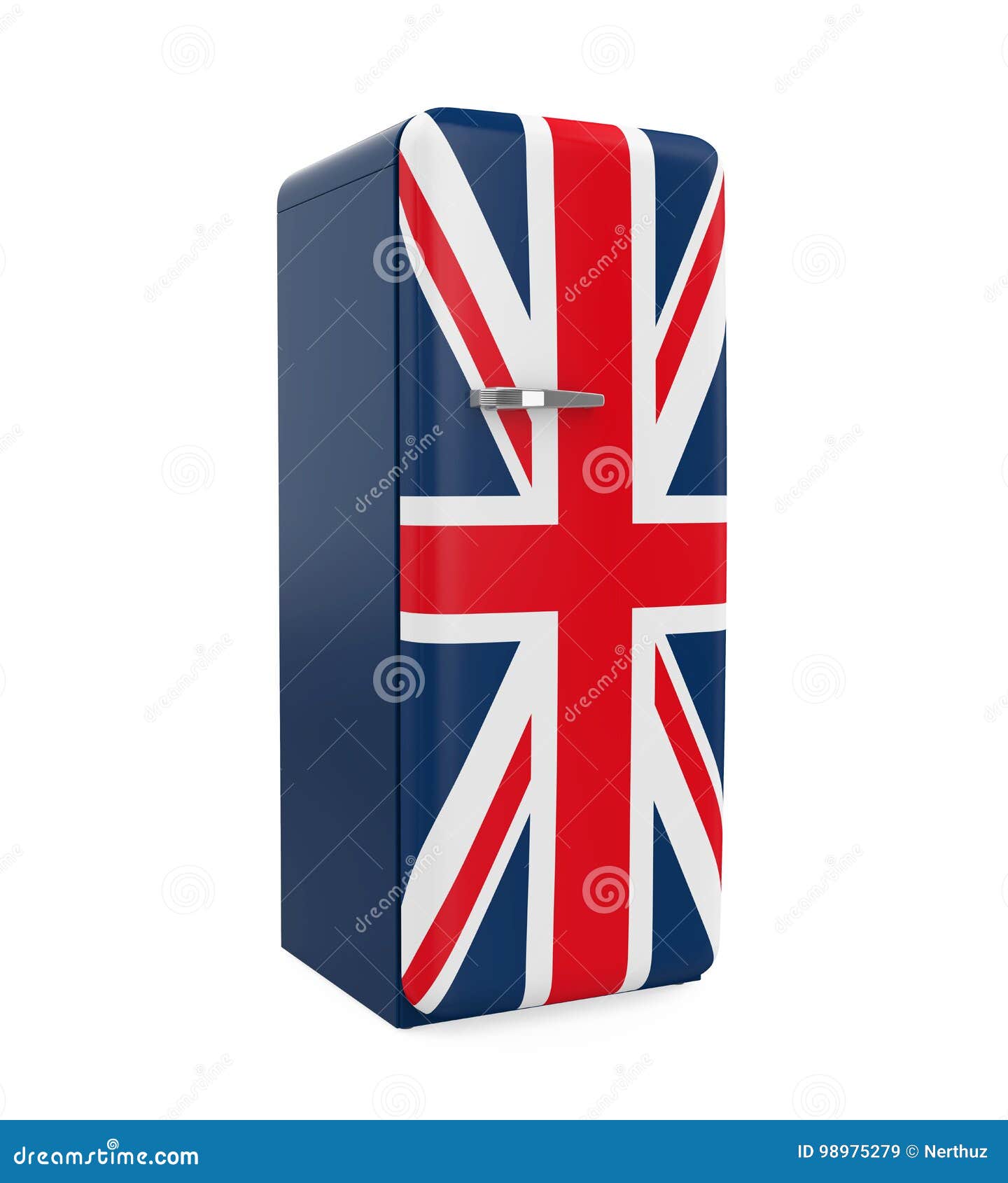 Union Jack Retro Refrigerator Isolated Illustration Stock ...