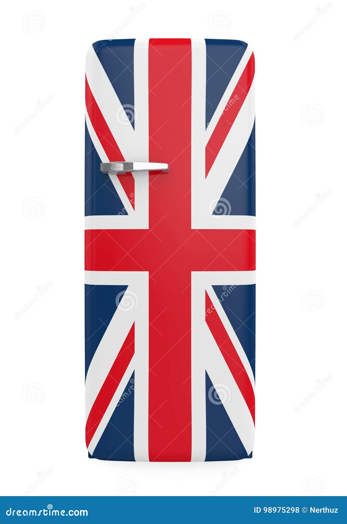Union Jack Retro Refrigerator Isolated Stock Illustration ...