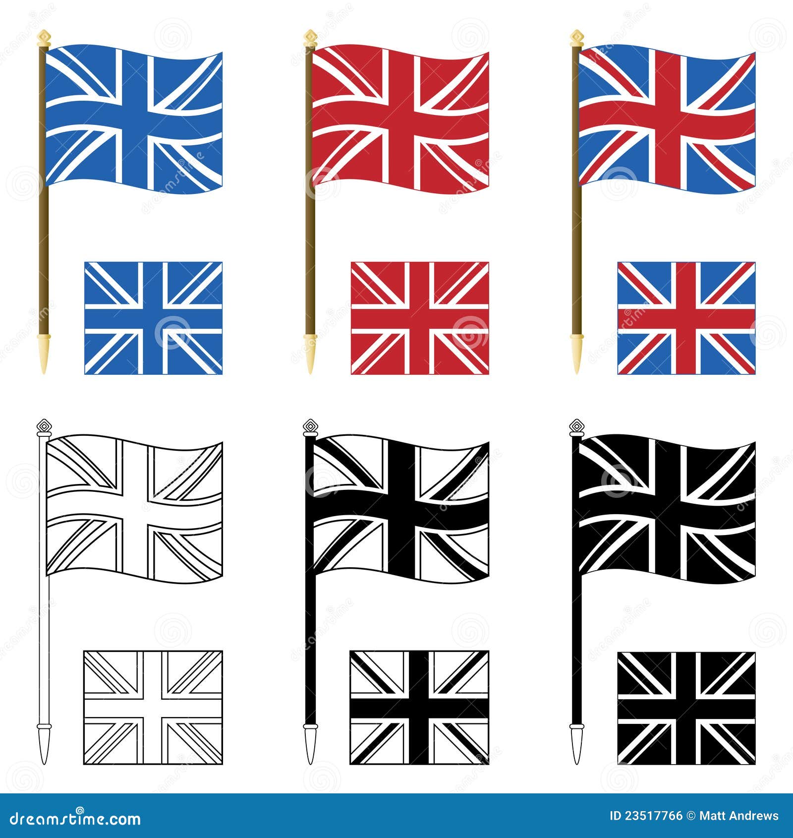 Union jacks stock vector. Illustration of patriotic, white - 23517766