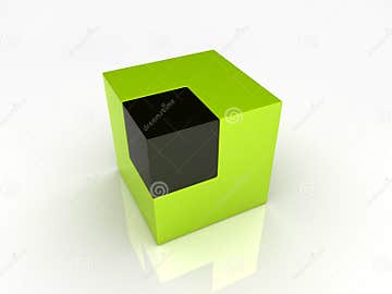 Union of Large and Small Cubes Stock Illustration - Illustration of ...