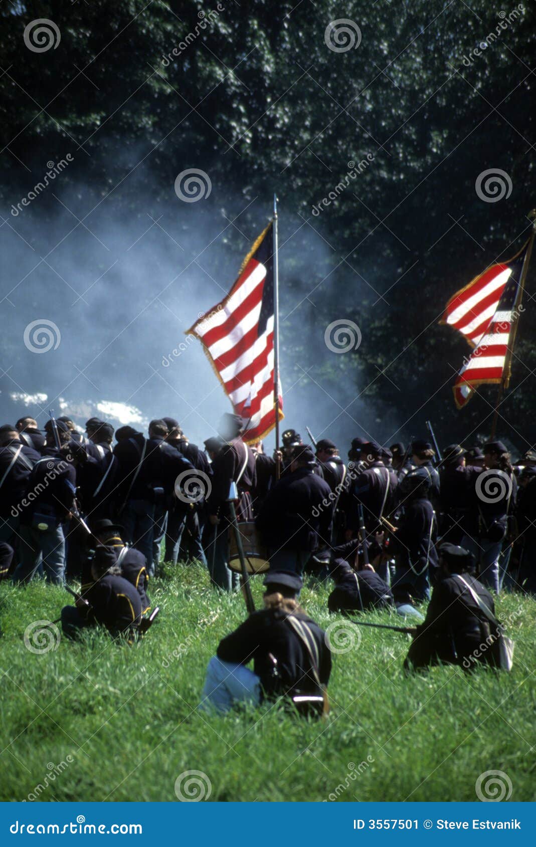 Union Line Preparing To Fire Stock Image - Image of union, rebel: 3557501