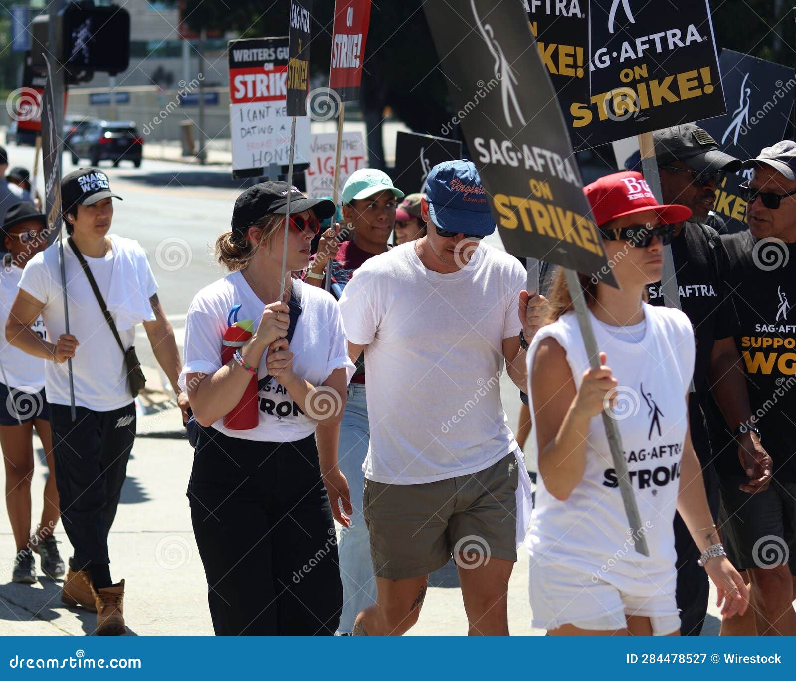 Union Members Walk the Picket Line in Support of the SAG-AFTRA and WGA ...