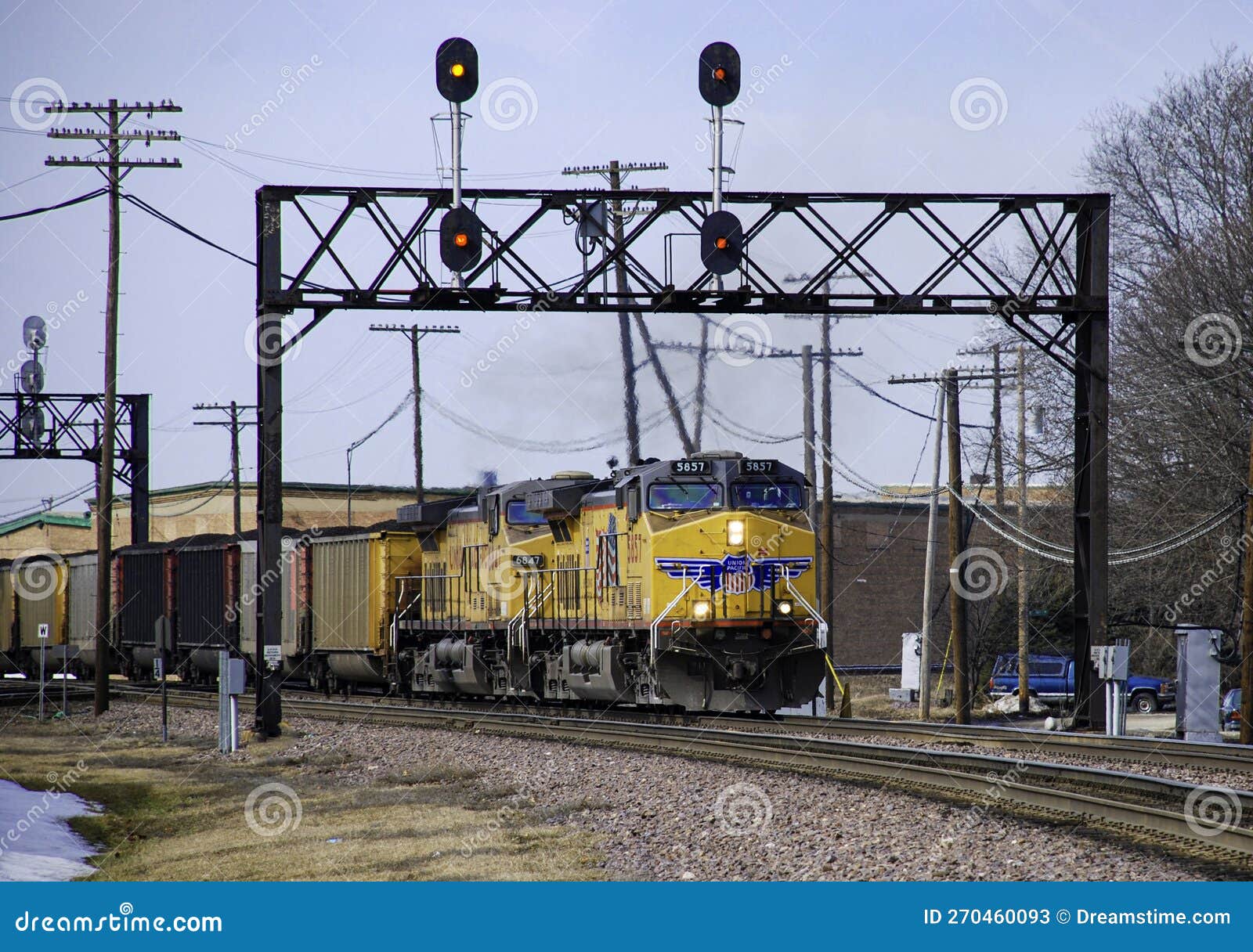 Double Header Steam Locomotive Stock Photo | CartoonDealer.com #75414552