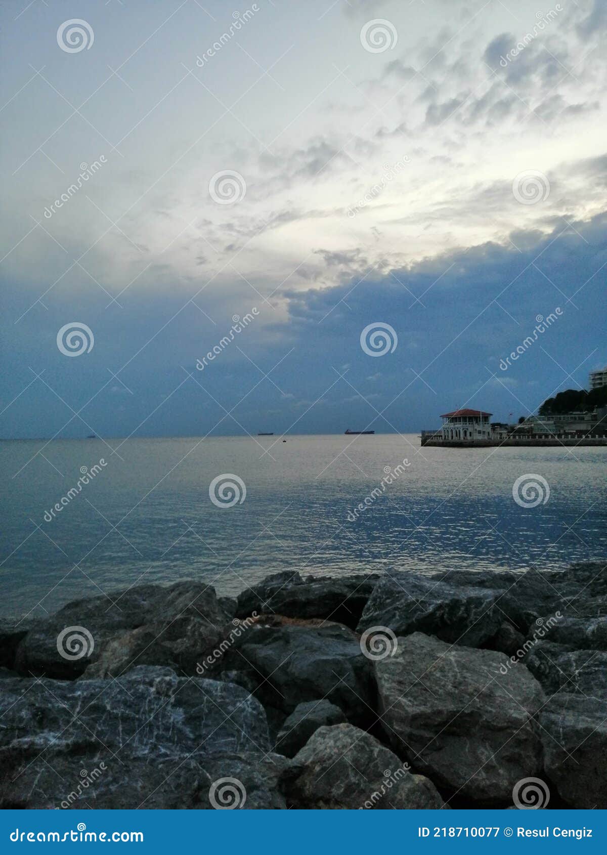 The Union of the Sky with the Sea Stock Image - Image of cloud, dusk ...