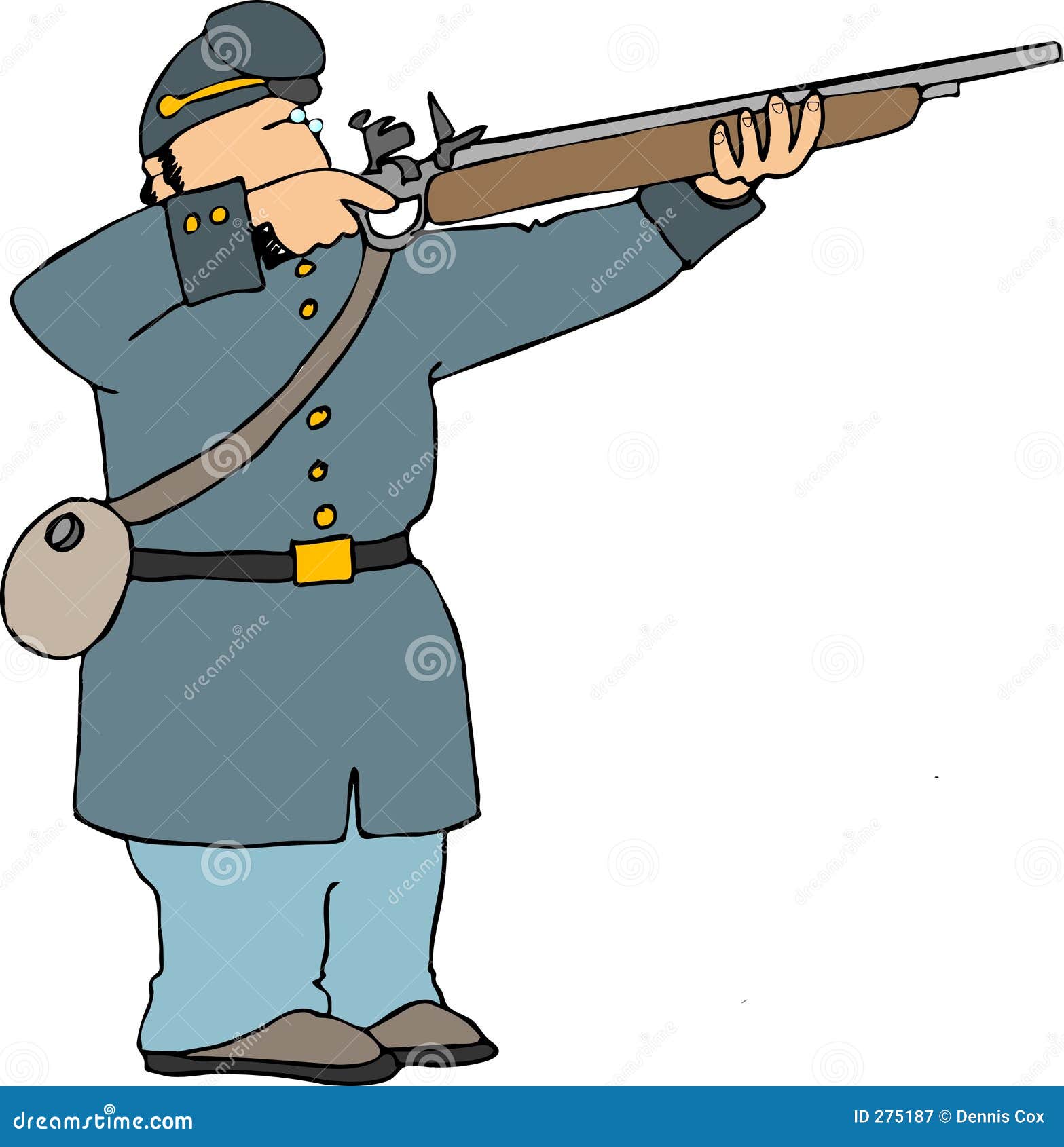 Union Soldier Shooting Rifle Stock Illustration - Illustration of union ...
