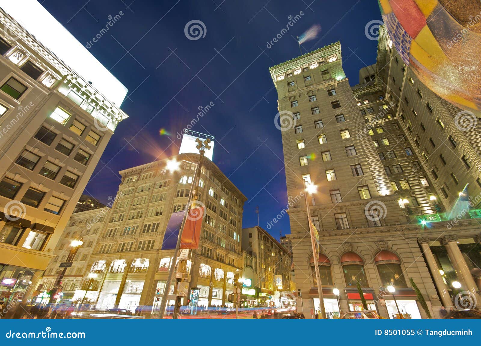 Union Square San Francisco at Night Stock Image - Image of city ...