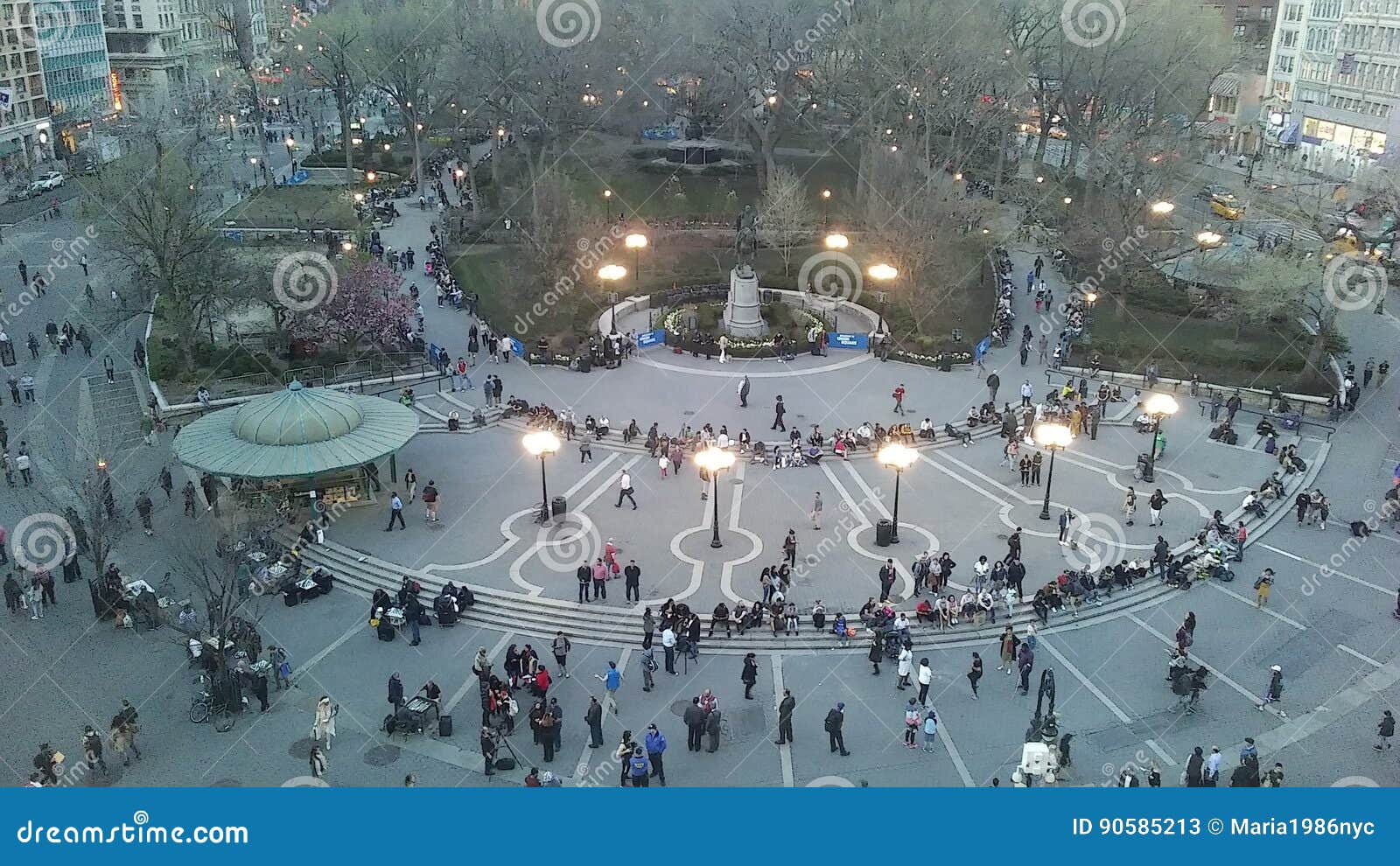 Union Square after Sunset in Spring in Manhattan, New York, NY ...