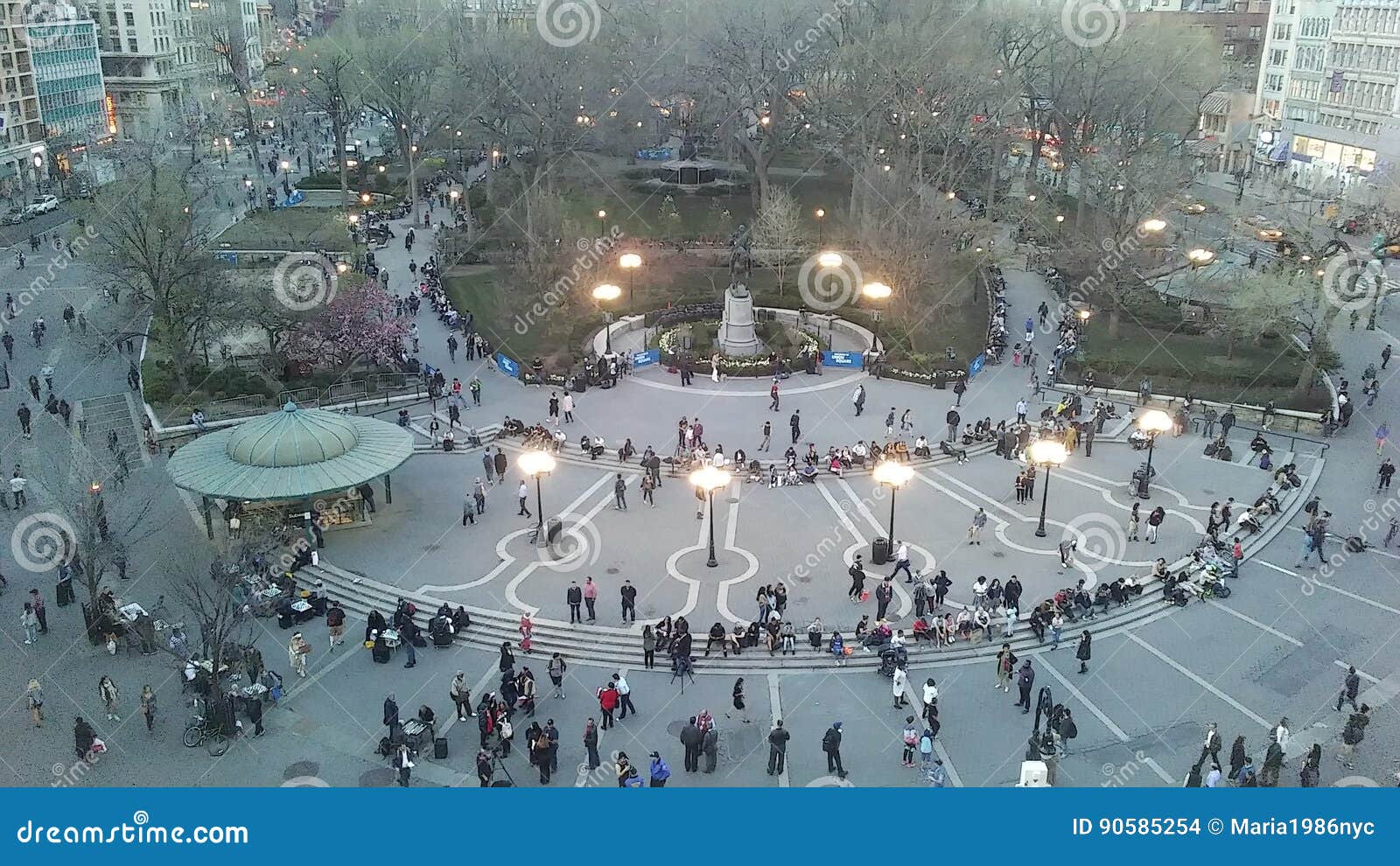 Union Square after Sunset in Spring in Manhattan, New York, NY ...