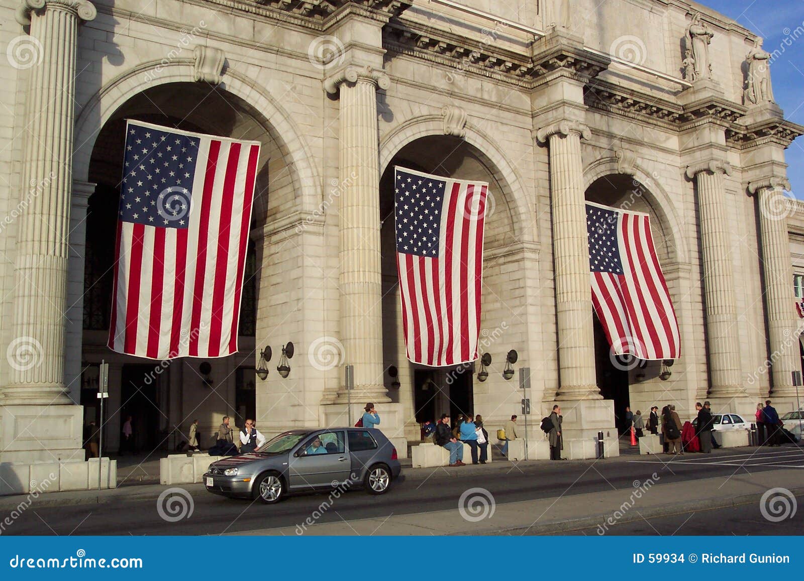 Union Station Exterior stock photo. Image of train, flags - 59934