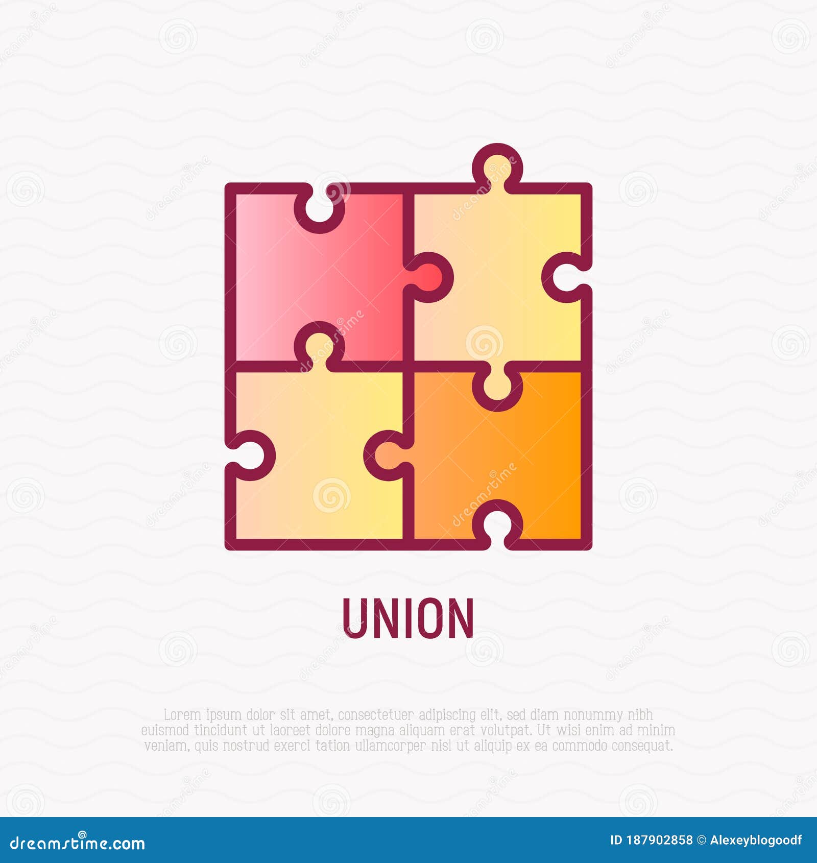 Union Thin Line Icon: Puzzle. Modern Vector Illustration Stock Vector ...
