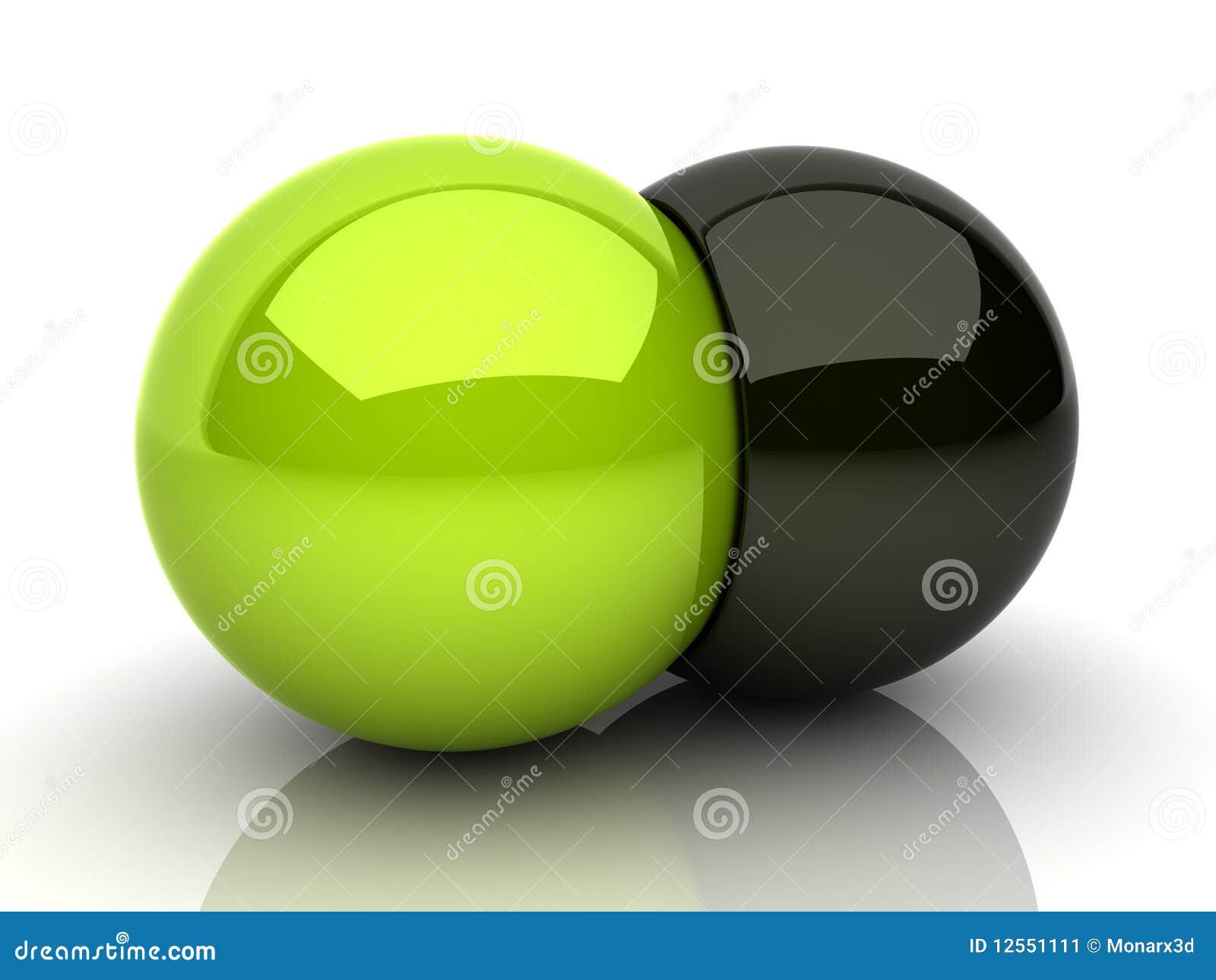 Union of two spheres stock illustration. Illustration of shape - 12551111