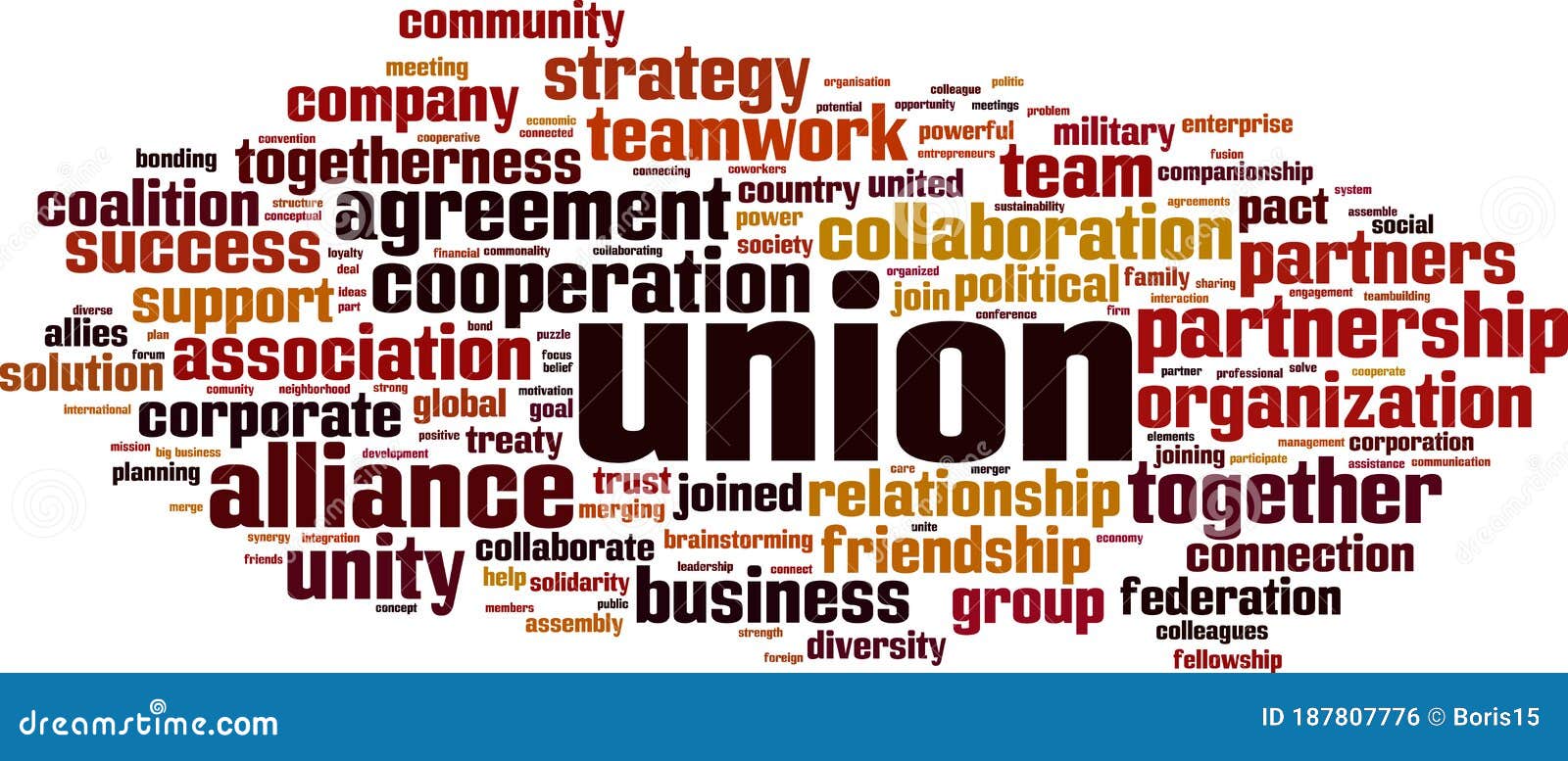 Union word cloud stock vector. Illustration of association - 187807776