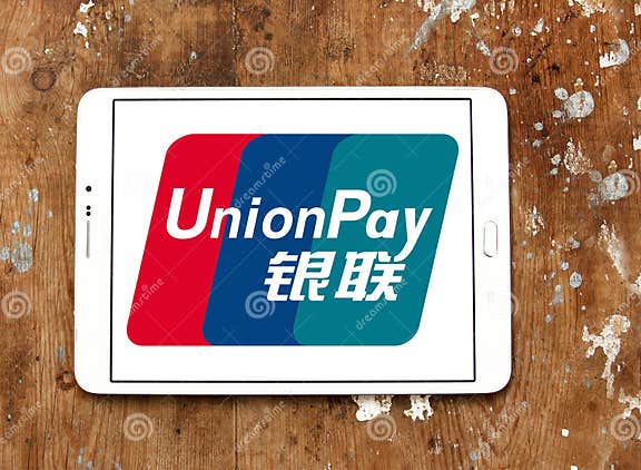 UnionPay logo zdjęcie editorial. Obraz złożonej z gatunki - 93290896