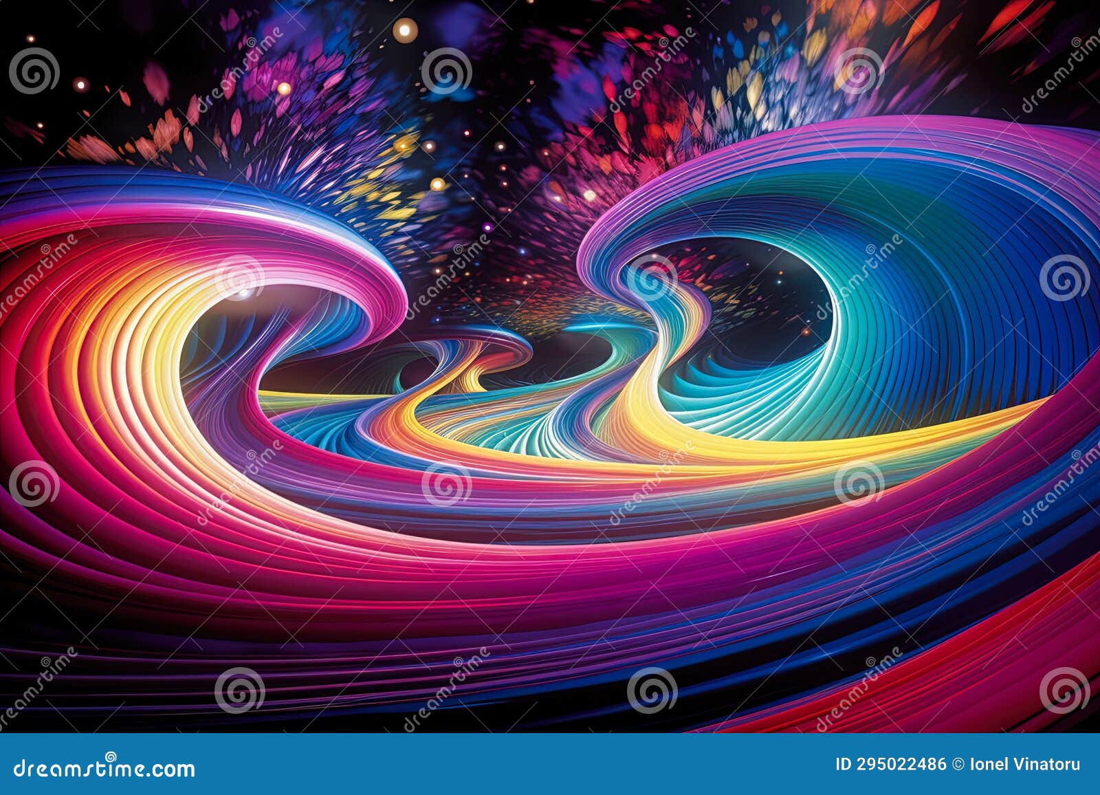 Unique Abstract Background, Dynamic Scene, Vibrant Colors, Ethereal ...