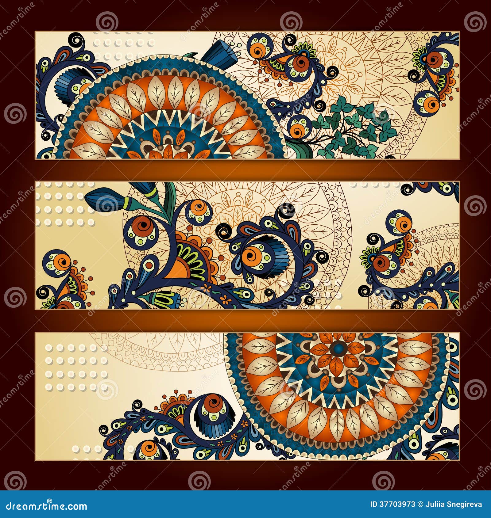 Unique Abstract Ethnic Pattern Card Set Stock Vector - Illustration of ...