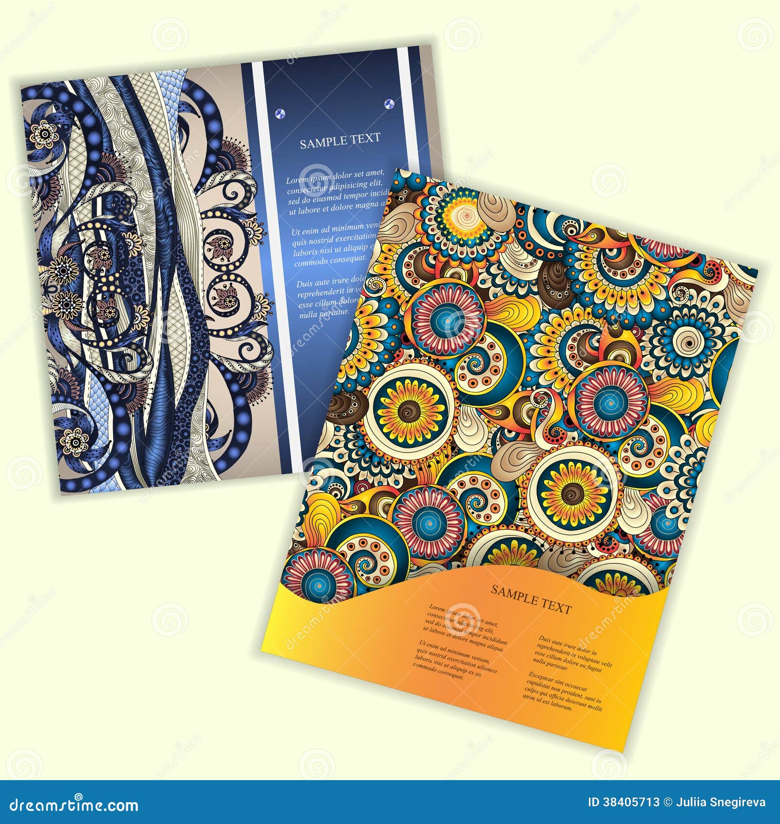 Unique Abstract Ethnic Pattern Card Set Stock Vector - Illustration of ...