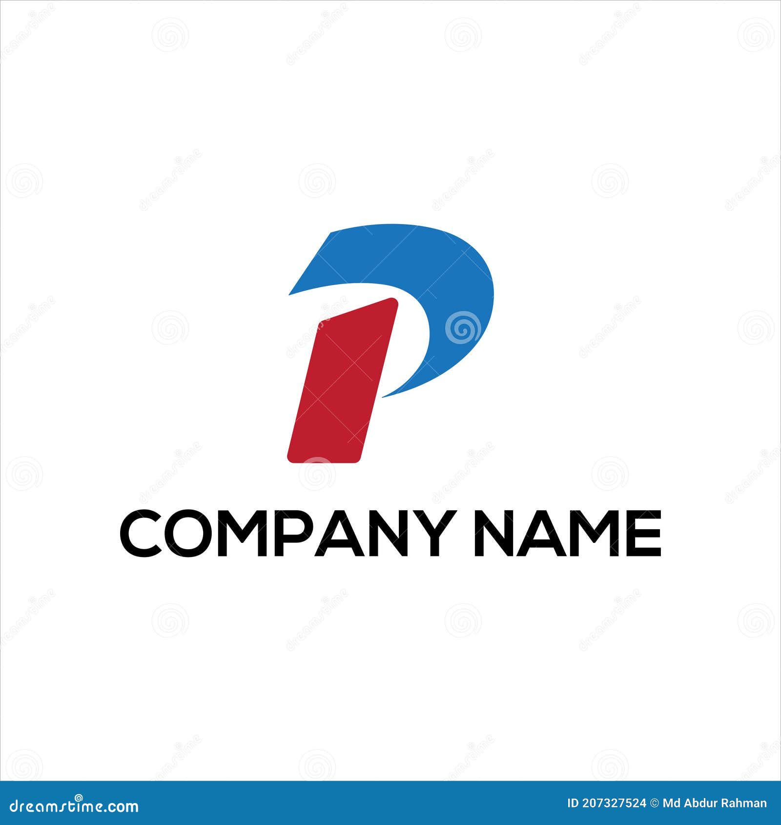 P Unique Abstract Geometric Logo Design Stock Vector - Illustration of ...