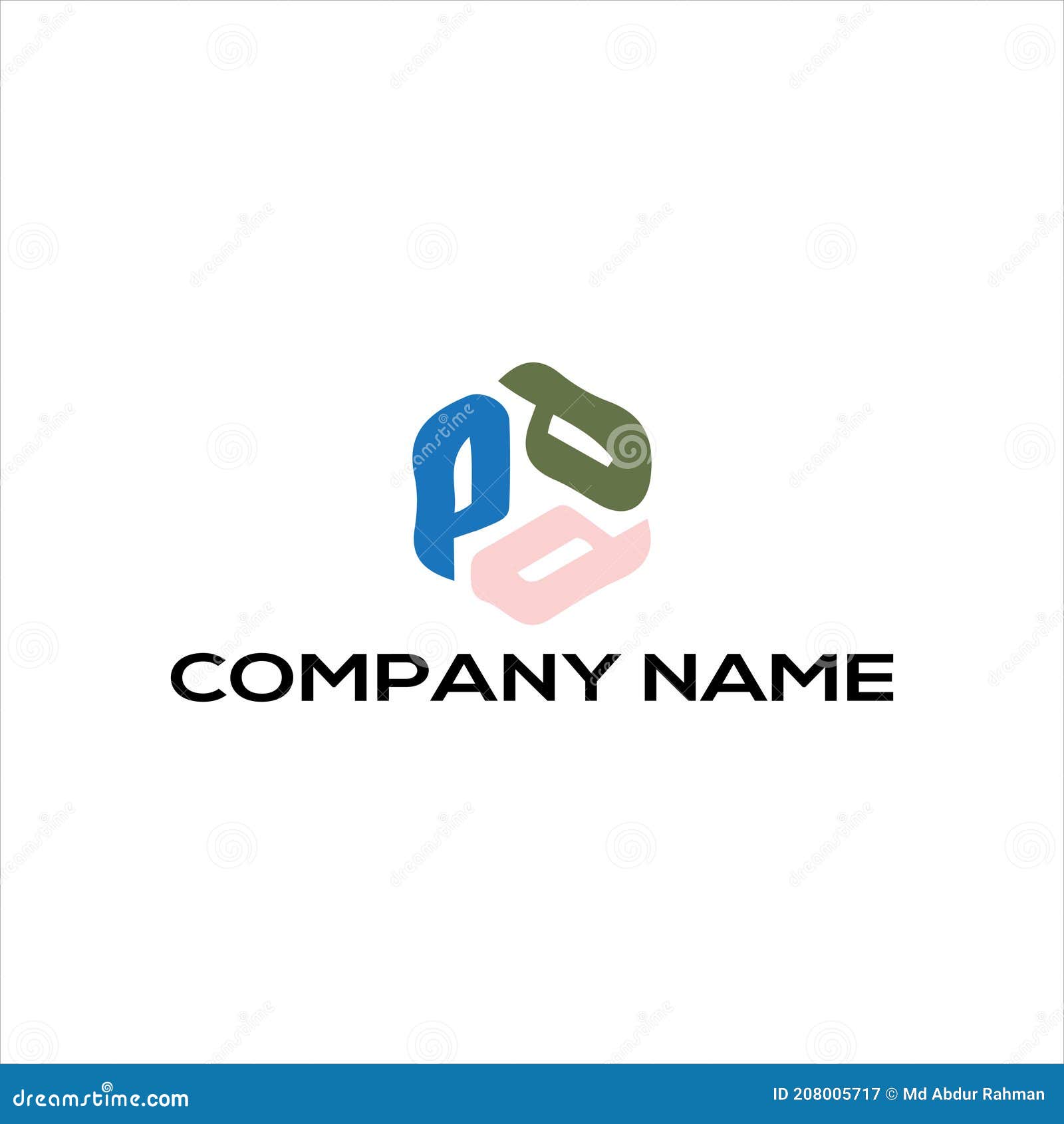 PPP Unique Abstract Geometric Logo Design Stock Vector - Illustration ...