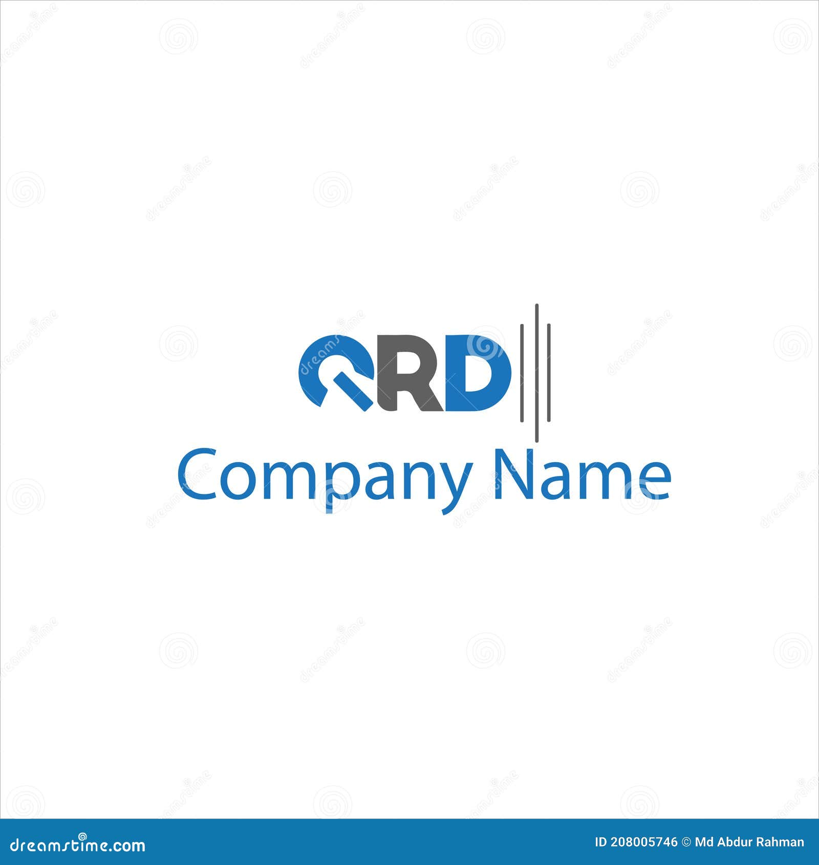 QRD Unique Abstract Geometric Logo Design Stock Vector - Illustration ...