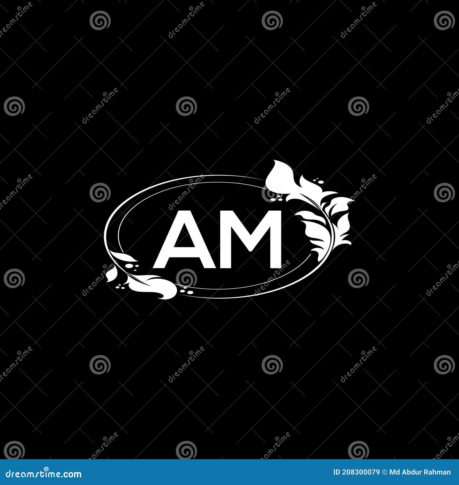 Am Circle Unique Abstract Geometric Logo Design Stock Vector ...