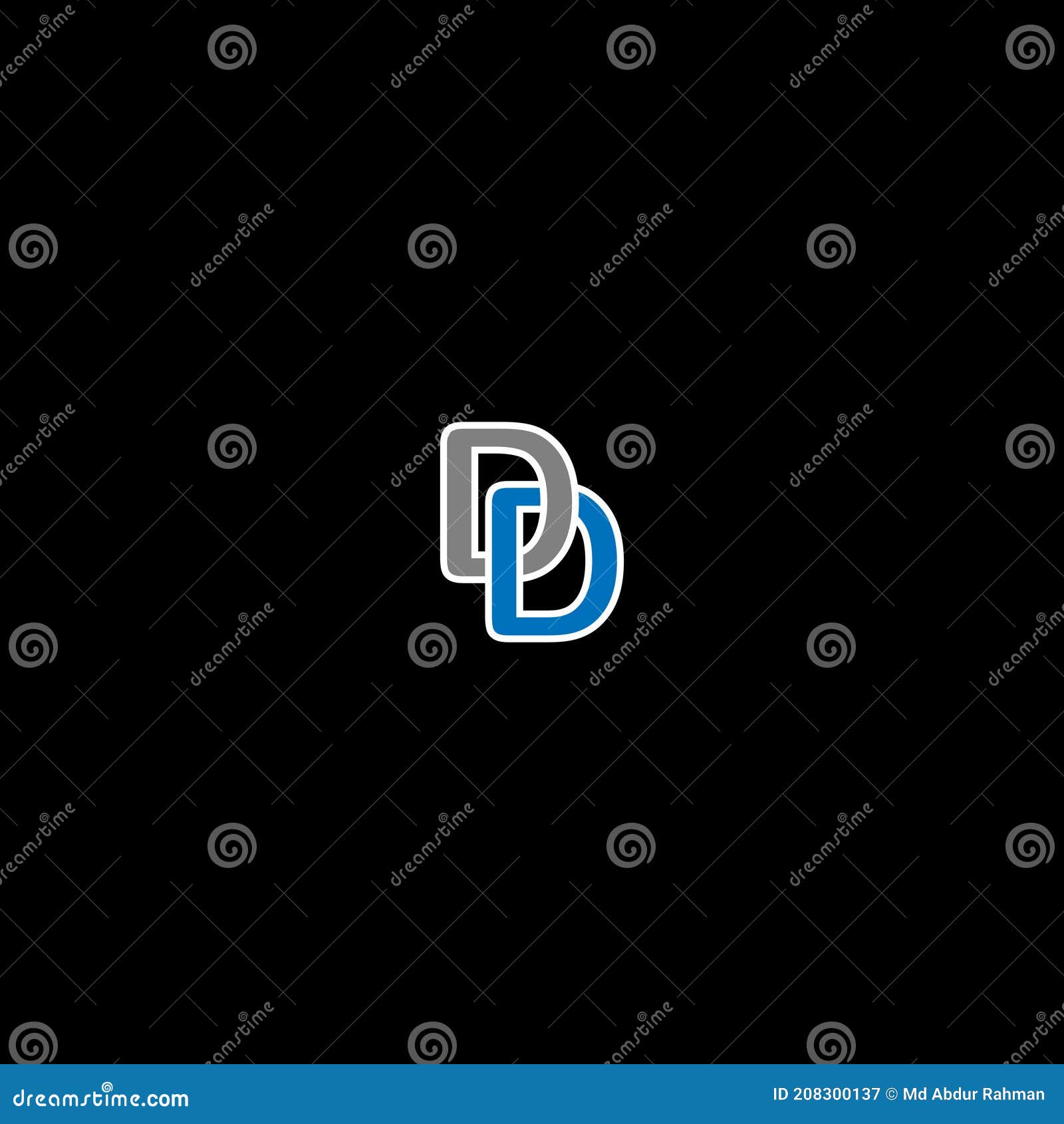 DD Unique Abstract Geometric Logo Design Stock Vector - Illustration of ...