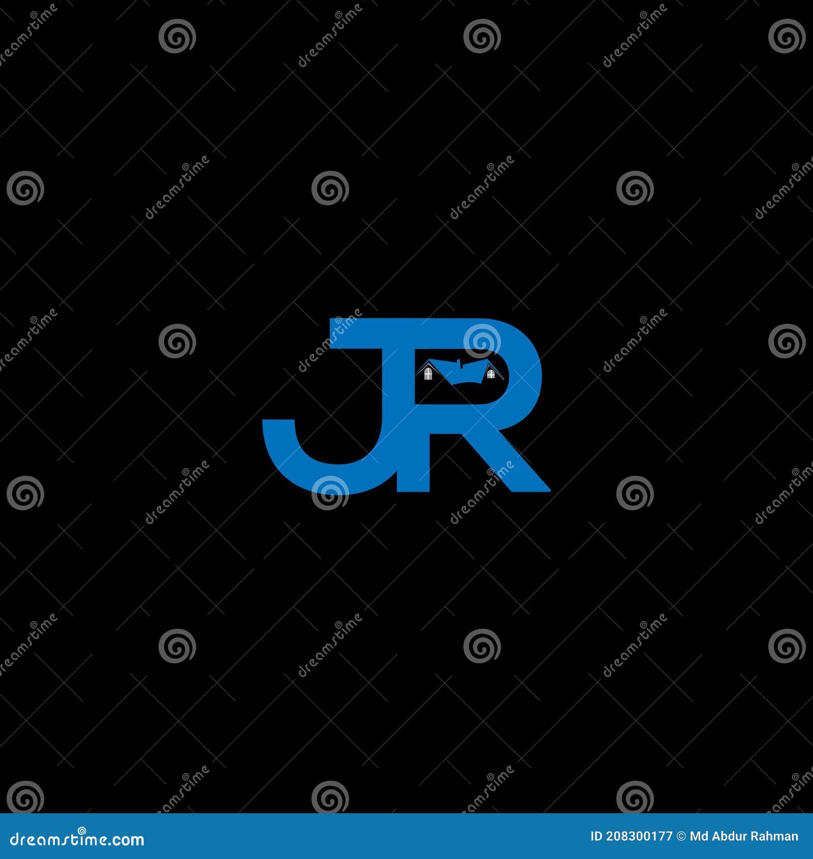 Jr Home Unique Abstract Geometric Logo Design Stock Vector ...