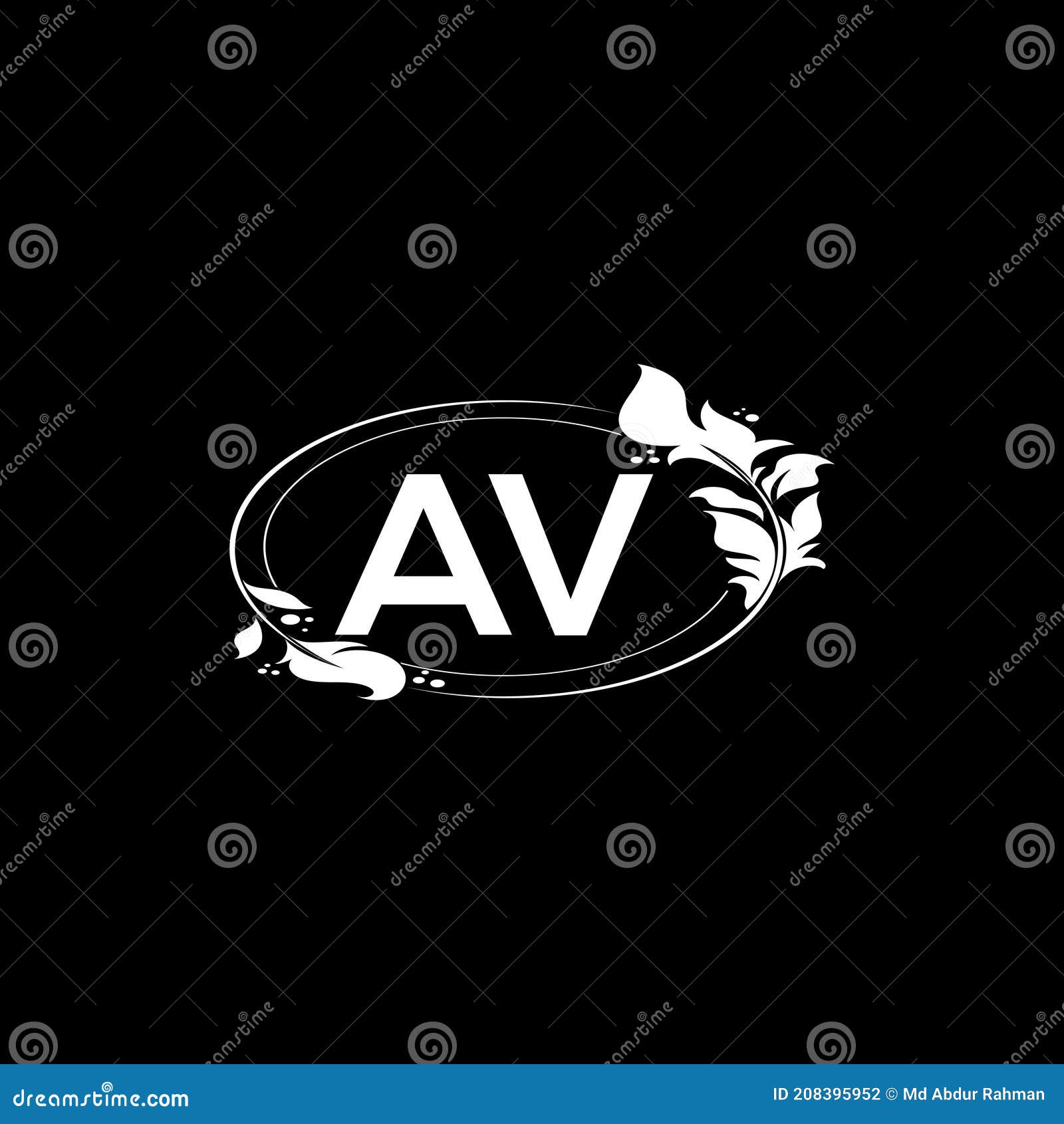 AV Circle Unique Abstract Geometric Logo Design Stock Vector ...
