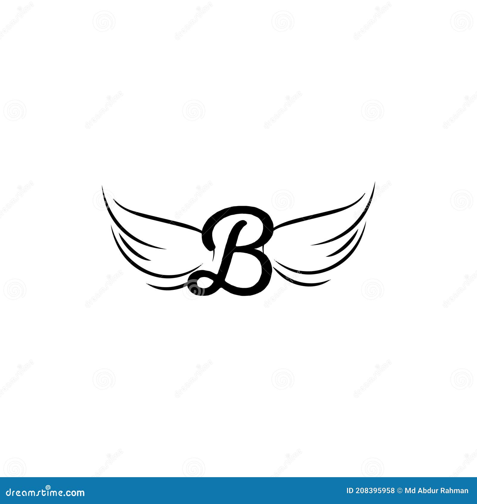 B Wings Unique Abstract Geometric Logo Design Stock Vector ...